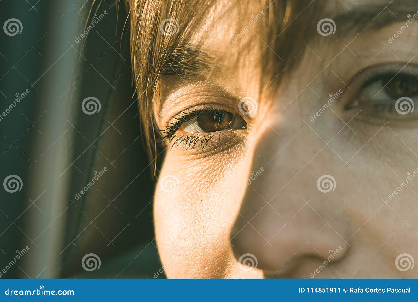 Eyes of a normal girl stock image. Image of cute, jeans - 114851911