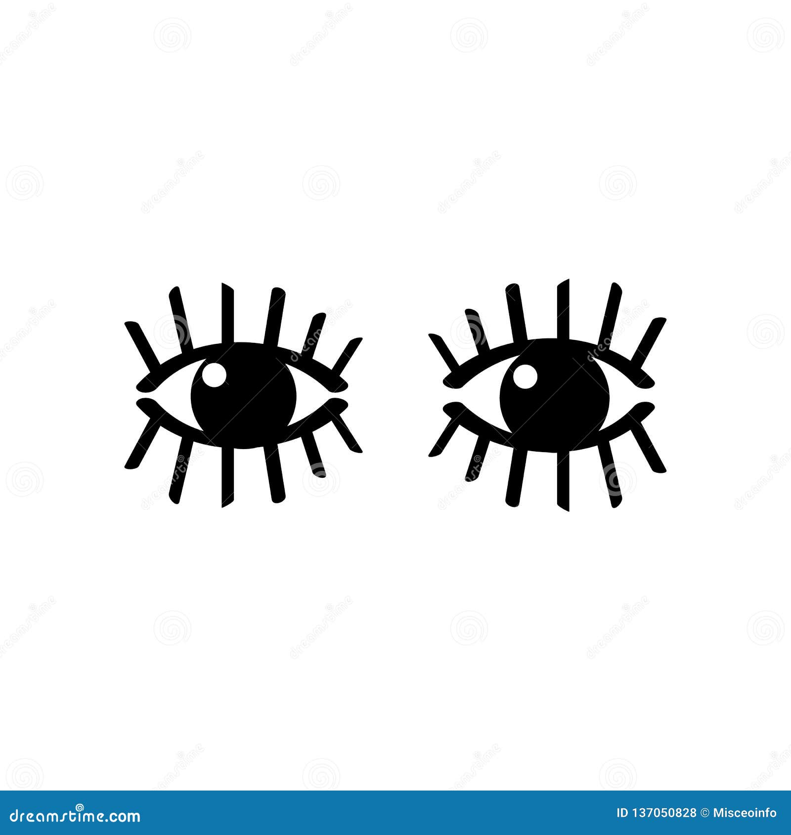 Eyes. Open Eyes with Cilia. Vector. Stock Illustration - Illustration ...