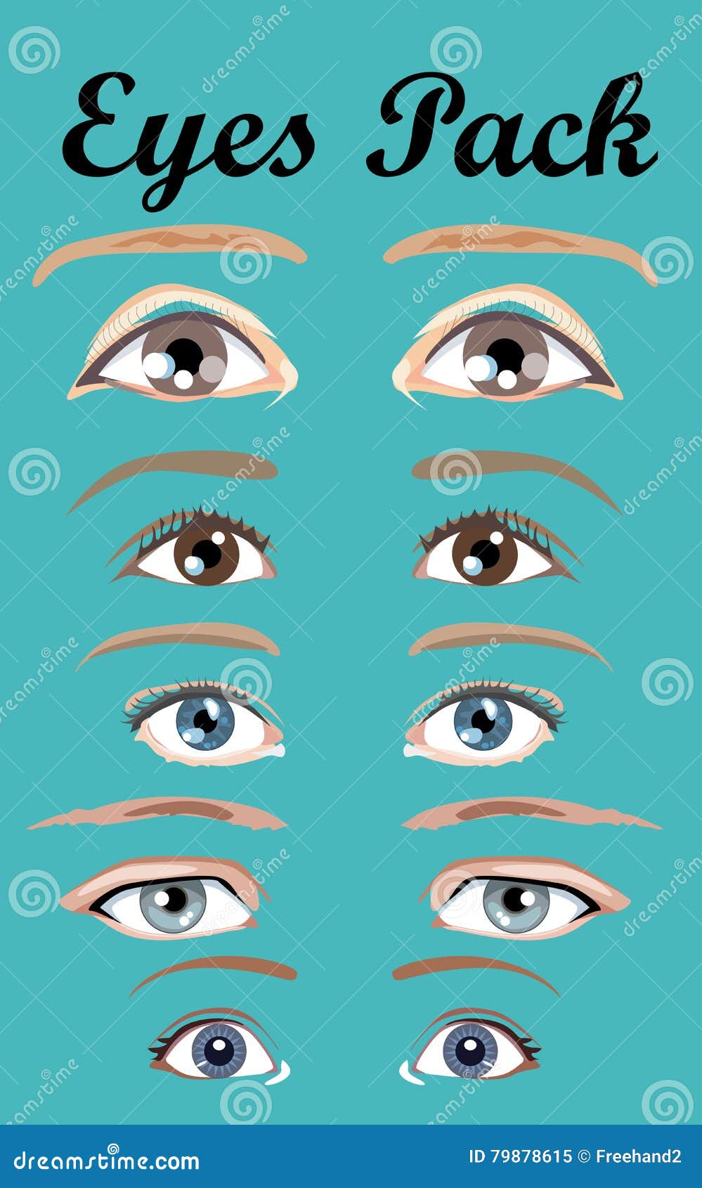 Eyes packs stock illustration. Illustration of woman - 79878615