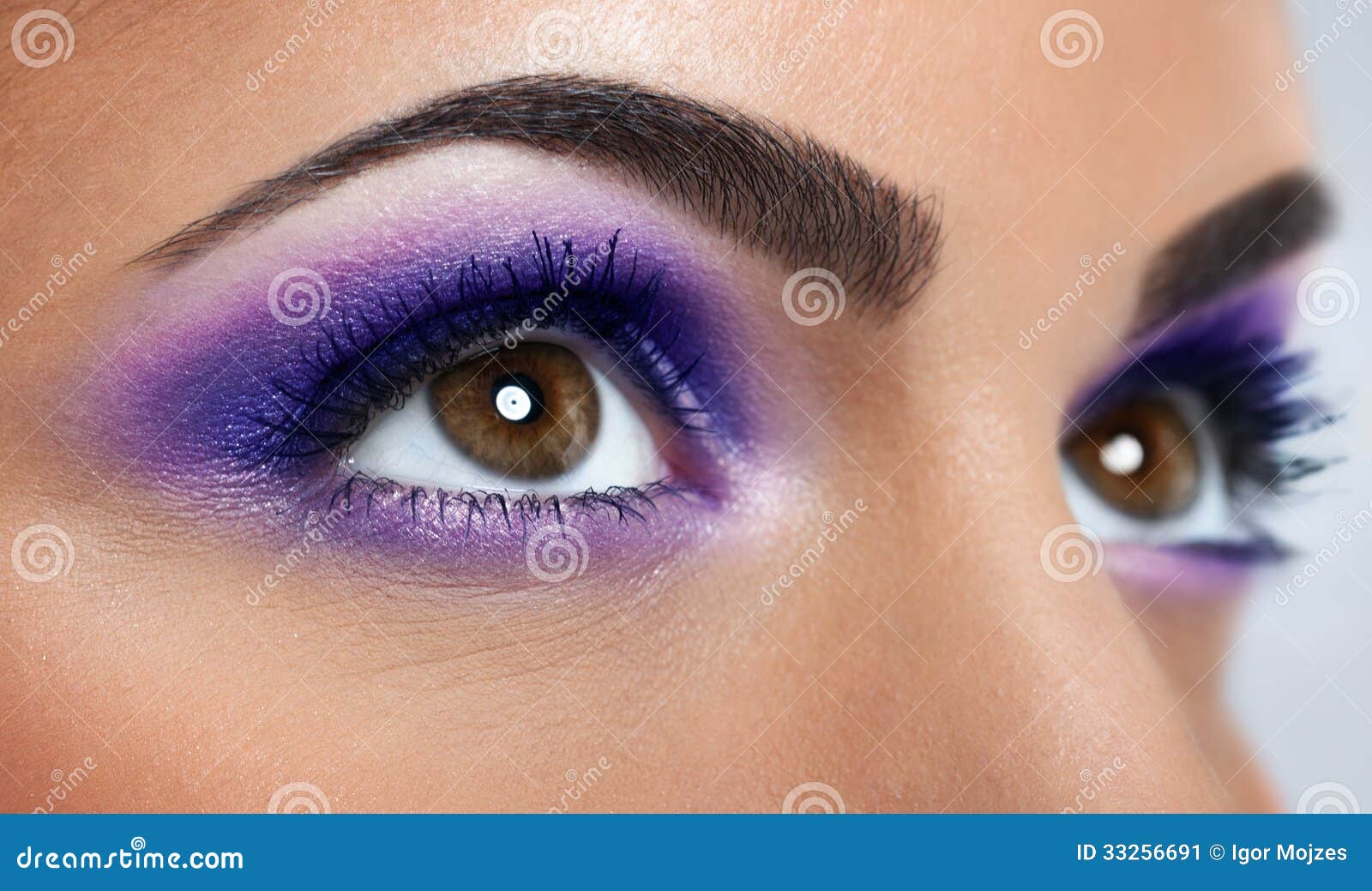 Eyes with purple makeup stock image. Image of purple - 33256691
