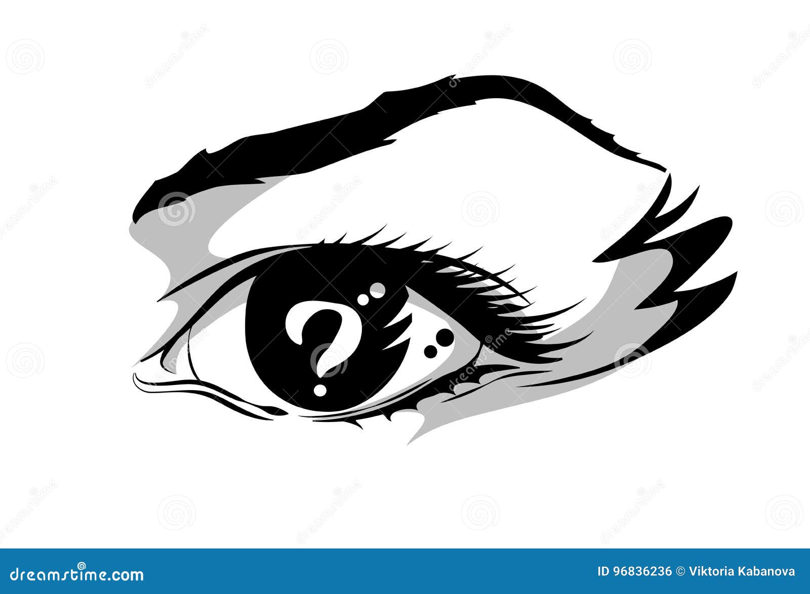 Eyes with a Question Mark Inside. Graphics Line Art Stock Vector ...