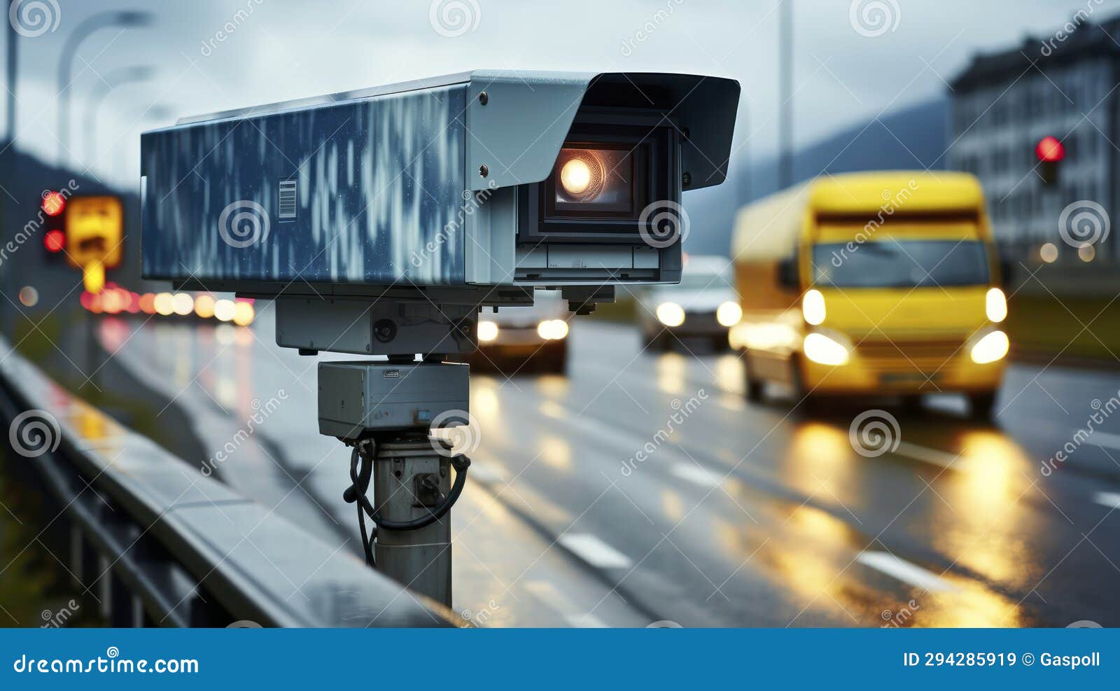 Eyes on the Road - Radar Speed Control Camera on the Road. Generative ...