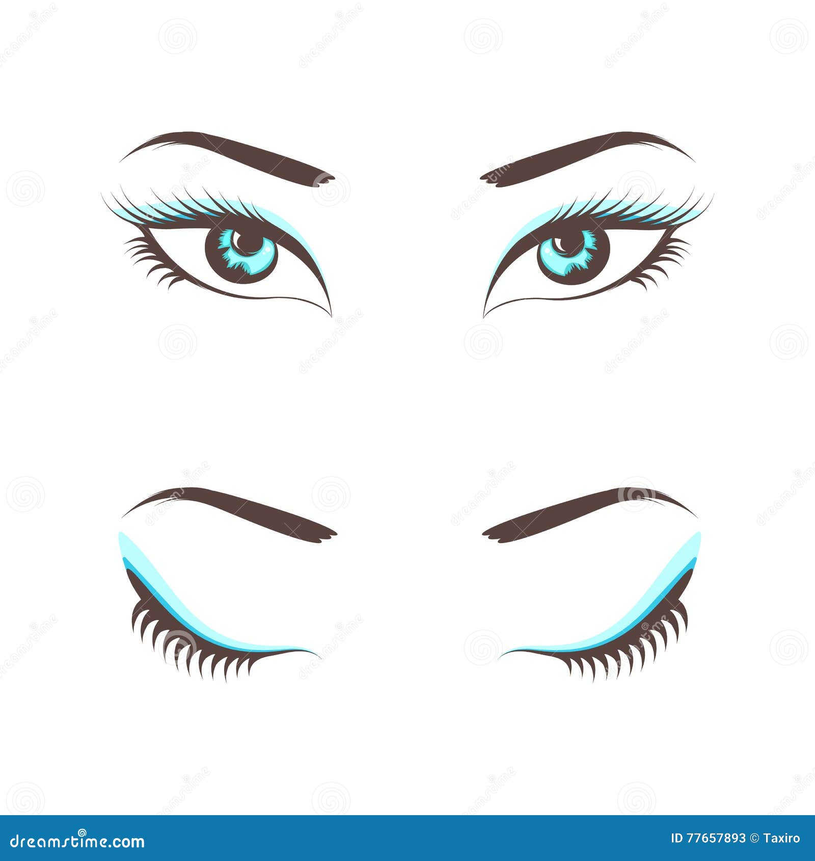 Eyes set blue vector stock vector. Illustration of brown - 77657893