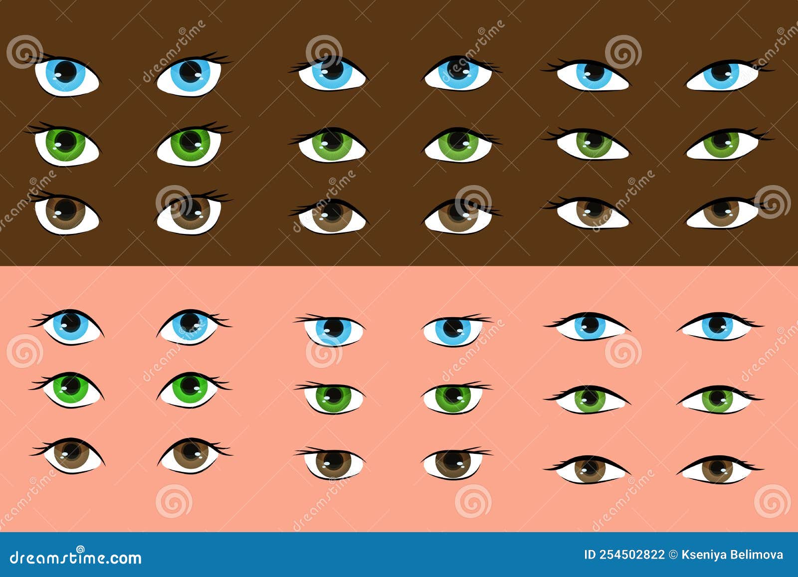 Eyes. a Set of Eyes of Different Shapes. Vector Stock Vector ...