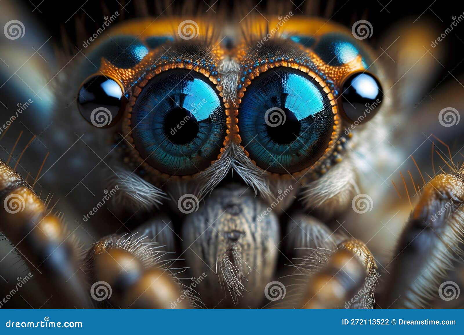Eyes of Spider Close Up Macro Shot Stock Illustration - Illustration of ...