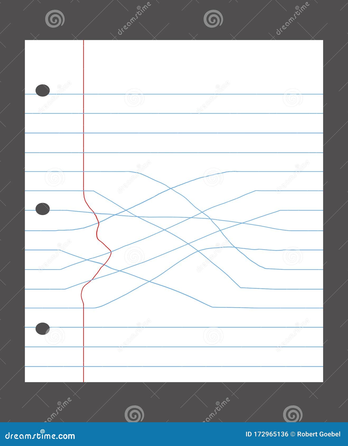 Eyes of a Student Peer through a Hole in a Sheet of School Notebook ...