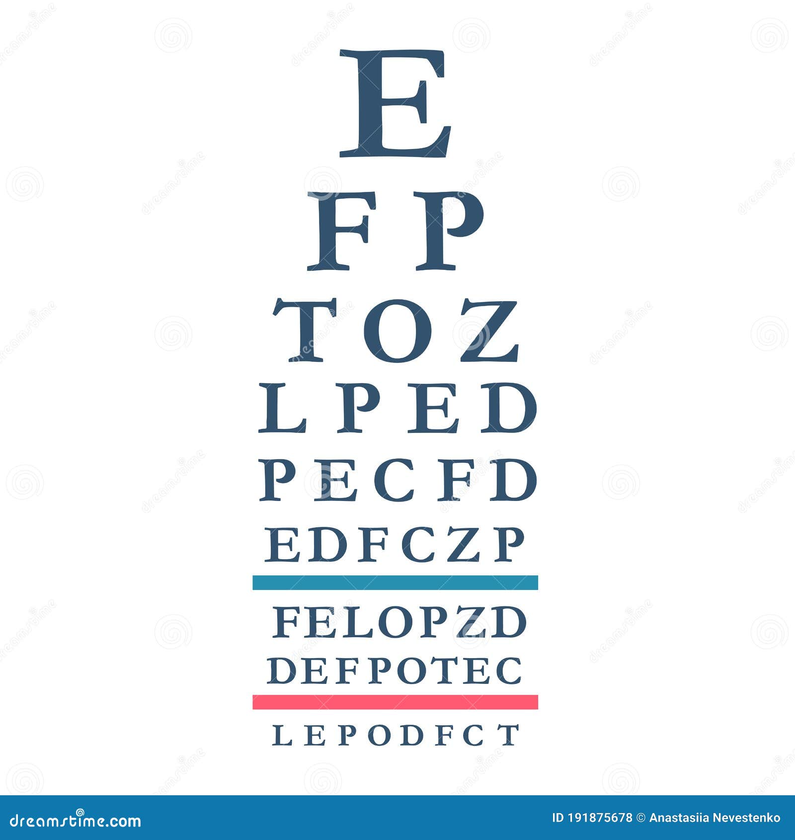 Eyes Test Chart with Latin Letters. Testing Board for Verification of ...