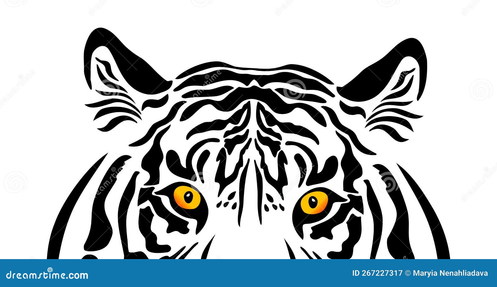 Eyes of the Tiger. Vector Illustration Stock Vector - Illustration of ...