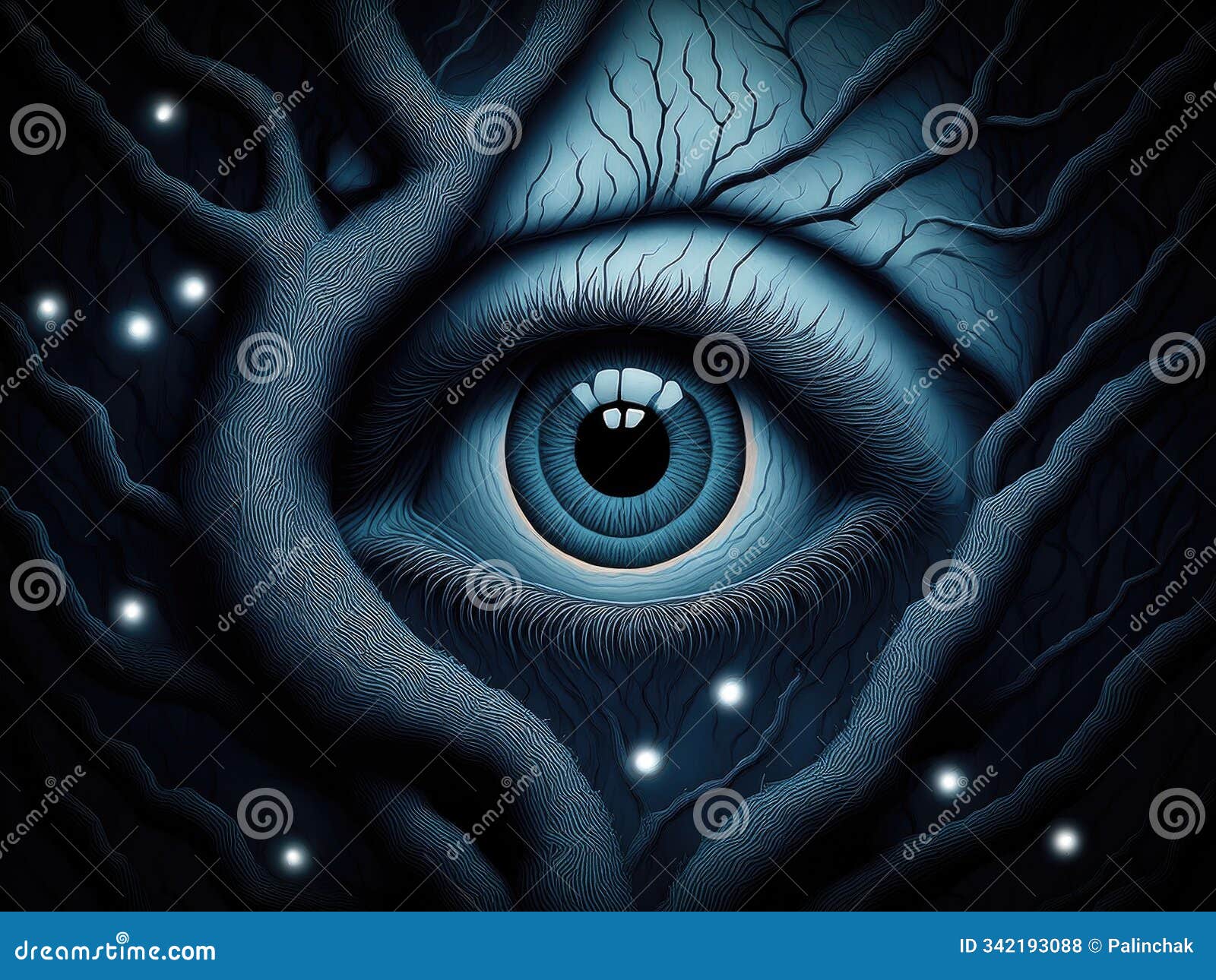 The eyes of the trees stock illustration. Illustration of nature ...
