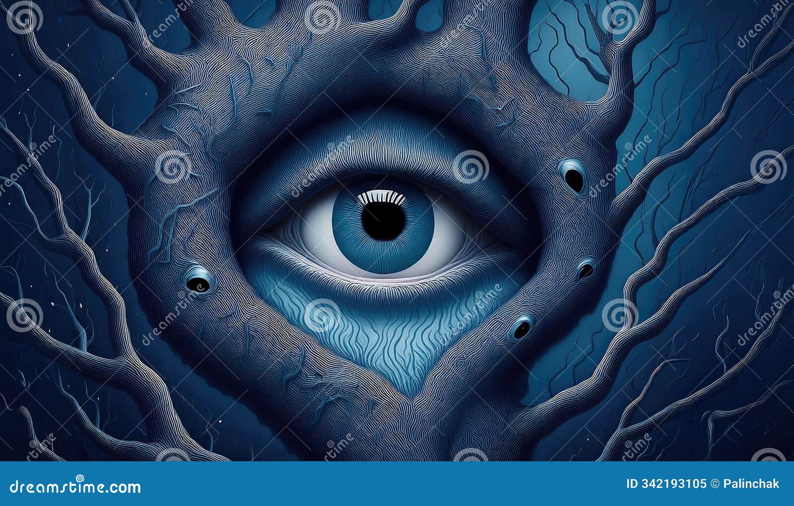 The eyes of the trees stock illustration. Illustration of abstract ...