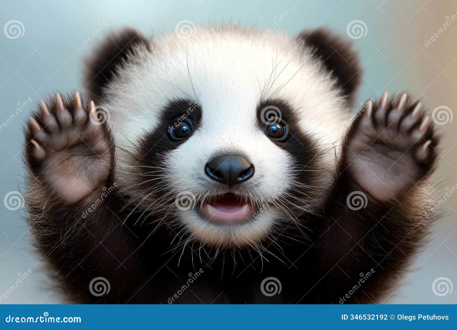Eyes wide, paws lifted stock illustration. Illustration of animal ...