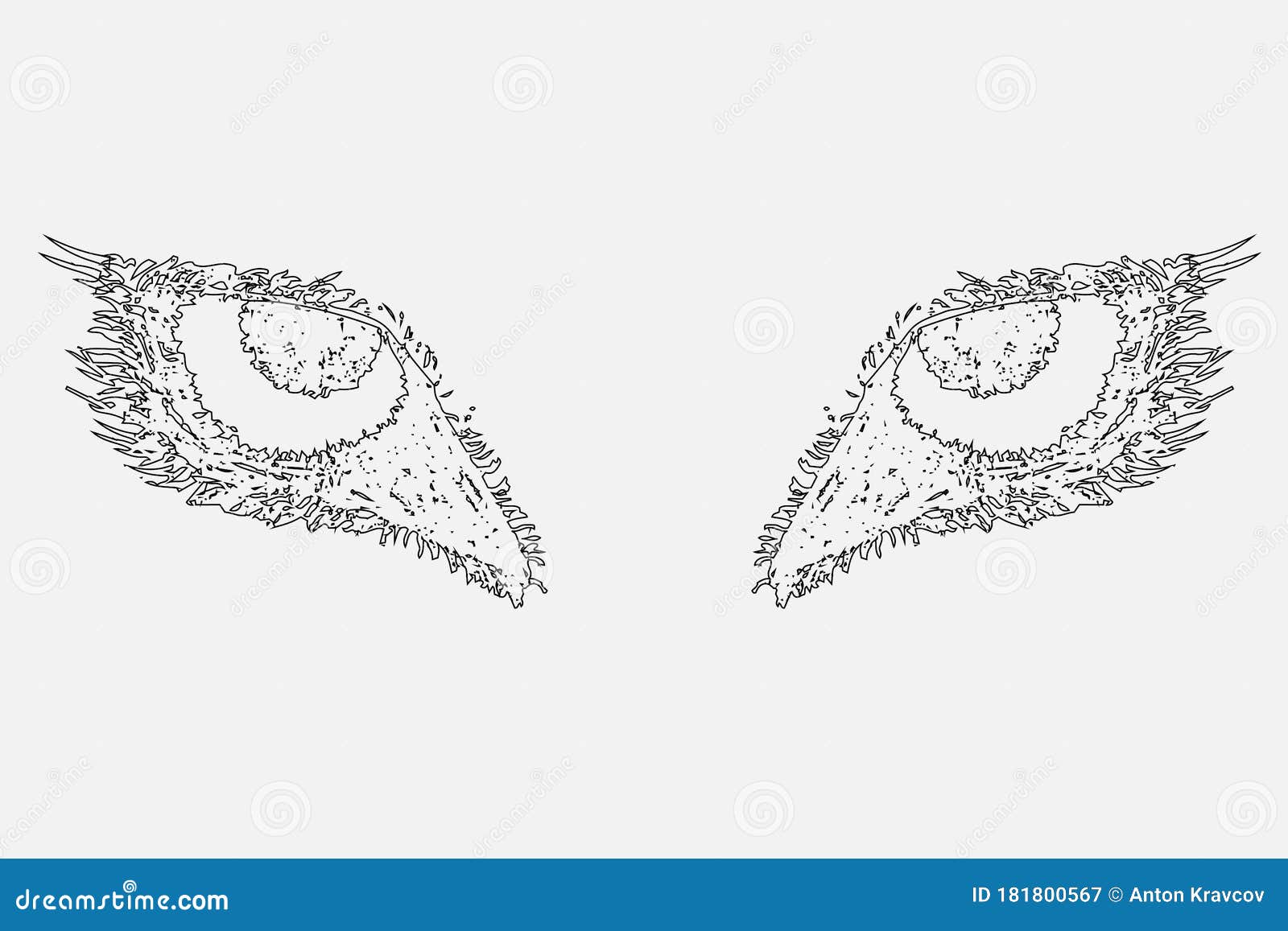 The Eyes of a Wild Animal Drawn by Hand Stock Illustration ...