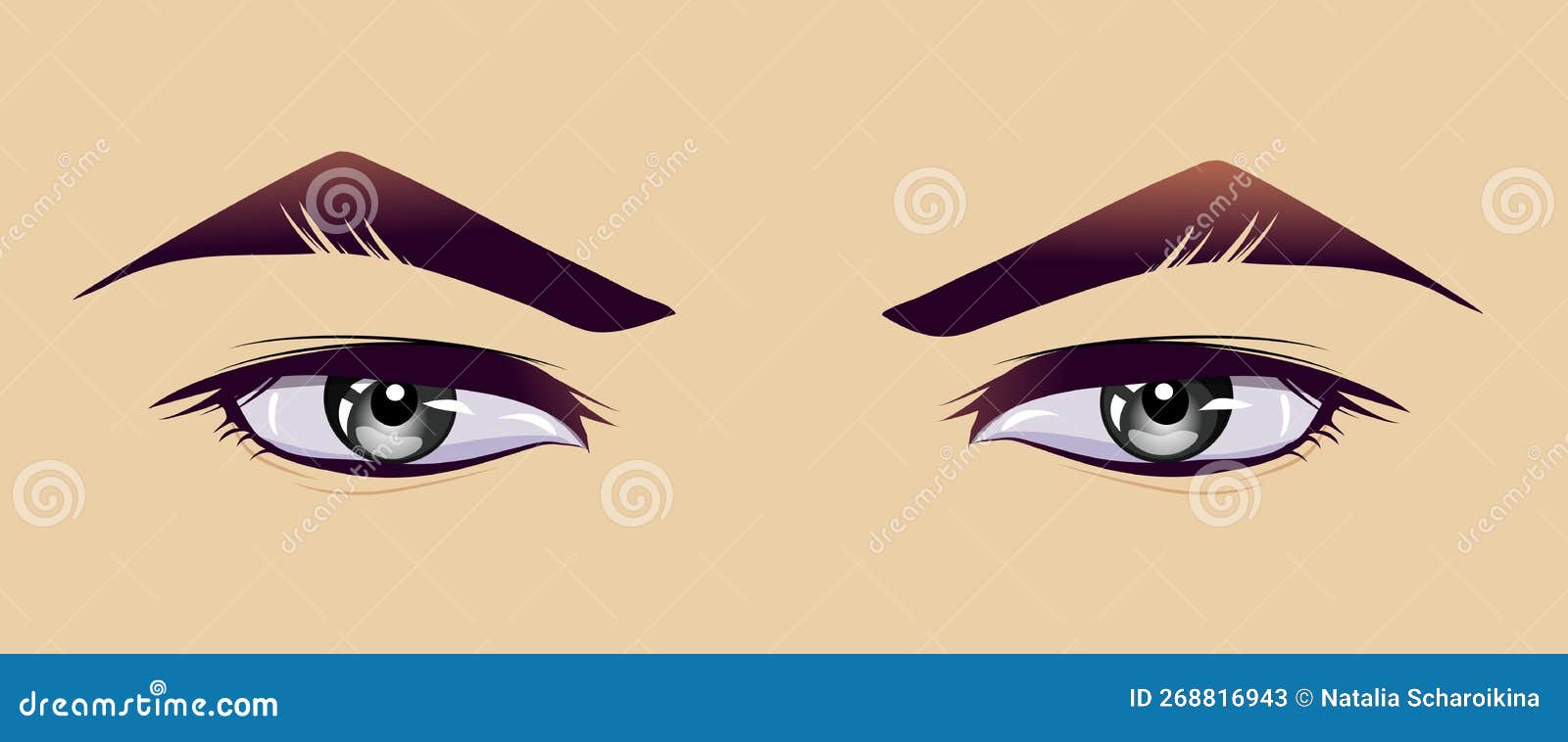 Eyes Young Men in Anime, Manga Style. Stock Vector - Illustration of ...