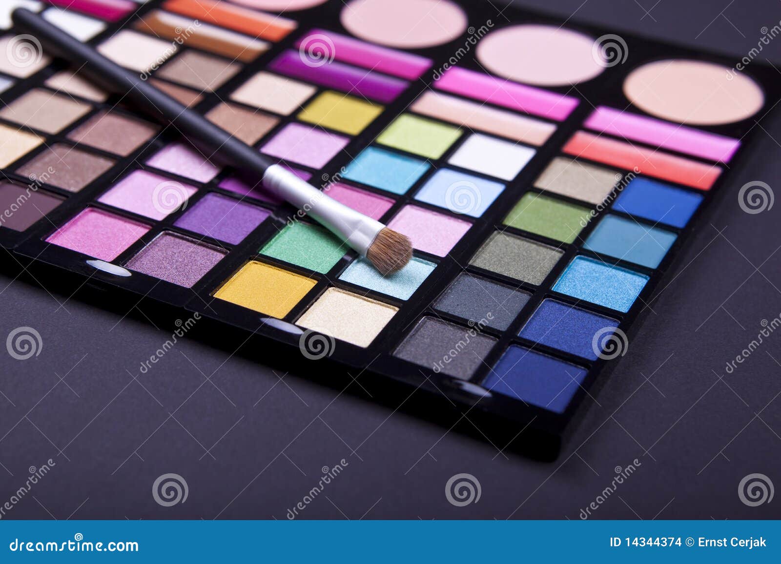 Eyeshadow box stock photo. Image of cheek, makeup, color - 14344374