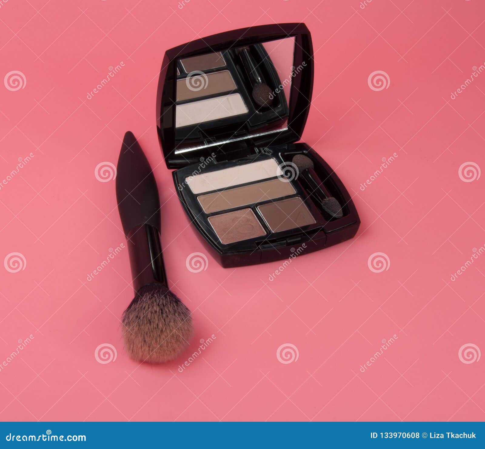 Eyeshadow Matte Color Palette on Pink Stock Photo - Image of color ...