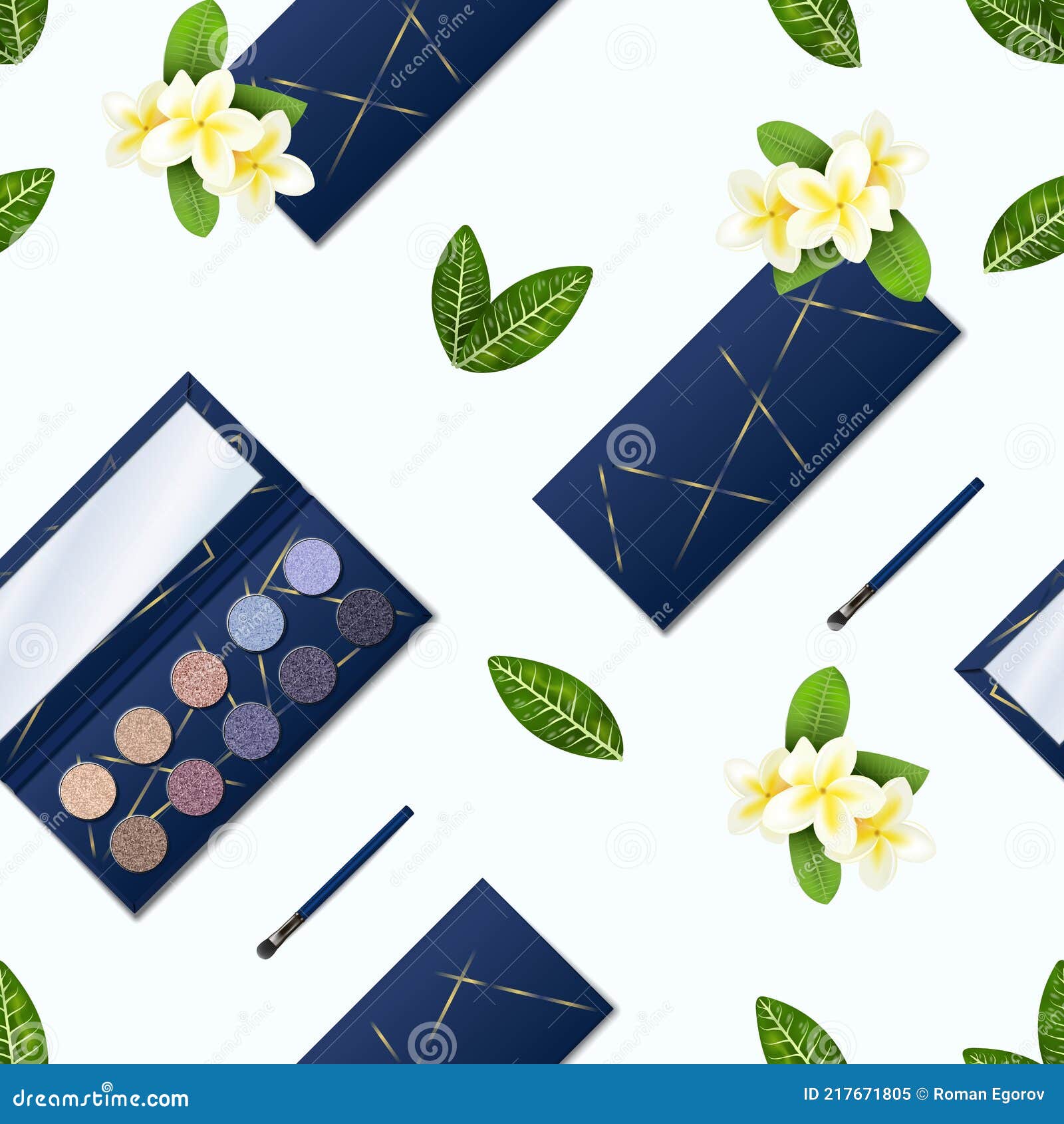 Eyeshadow Pattern. Realistic Seamless Texture of Makeup Palette with ...