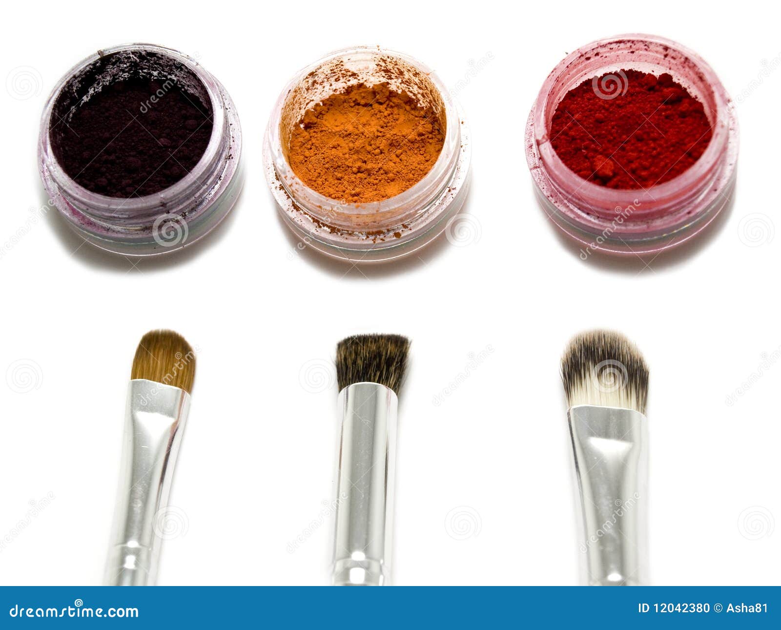 Eyeshadow pots and brushes stock photo. Image of closeup - 12042380