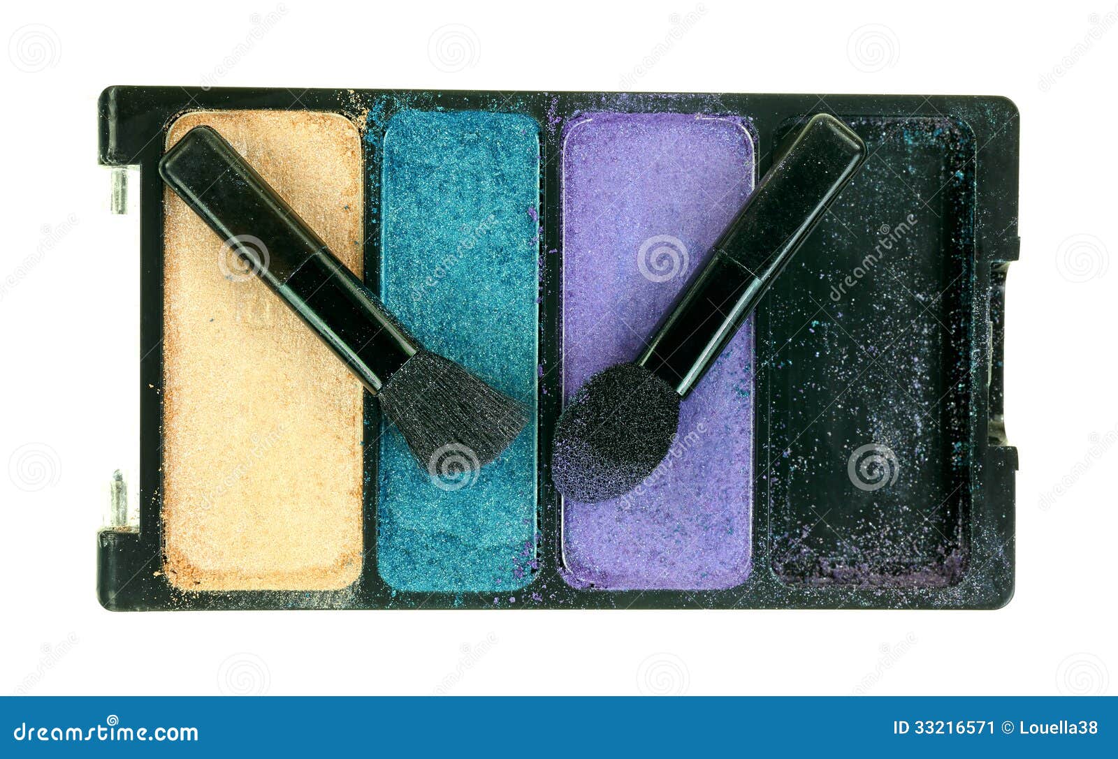 Eyeshadows Sparkle Highlights Close Stock Image - Image of case, brush ...