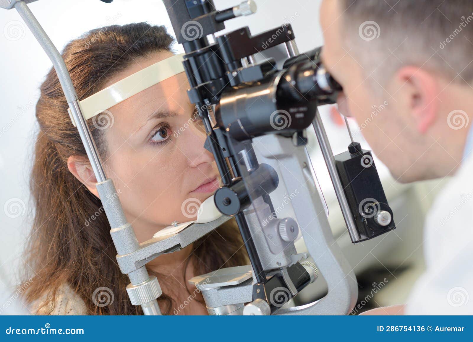 Eyesight Control in Eye Clinic Stock Photo - Image of adult, examine ...