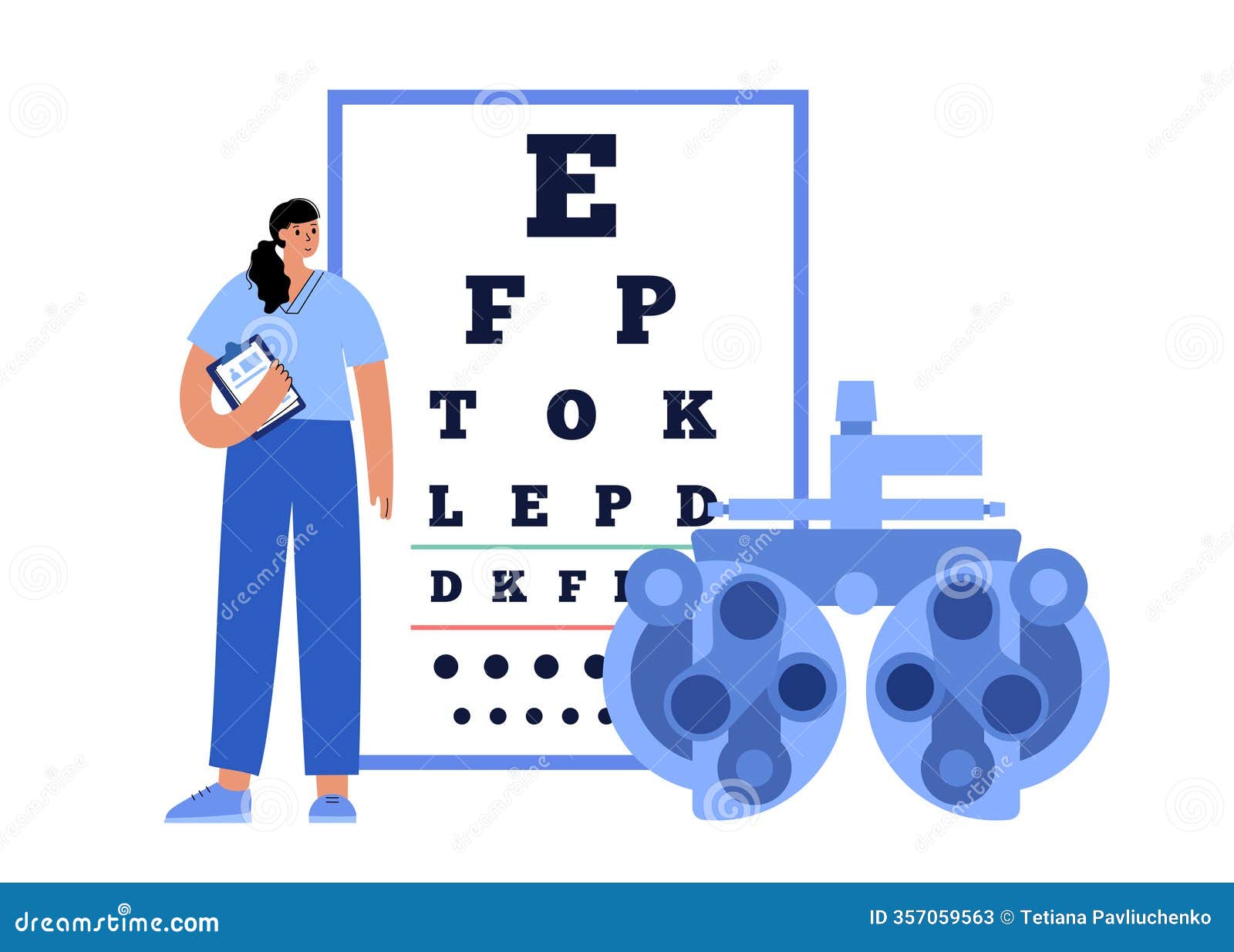 Eyesight Examination Concept Cartoon Vector | CartoonDealer.com #357255073