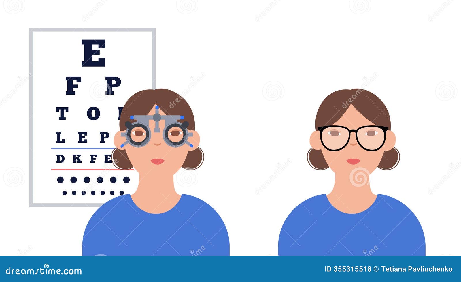 Eye Examination And Ophthalmic Icon Cartoon Vector | CartoonDealer.com ...