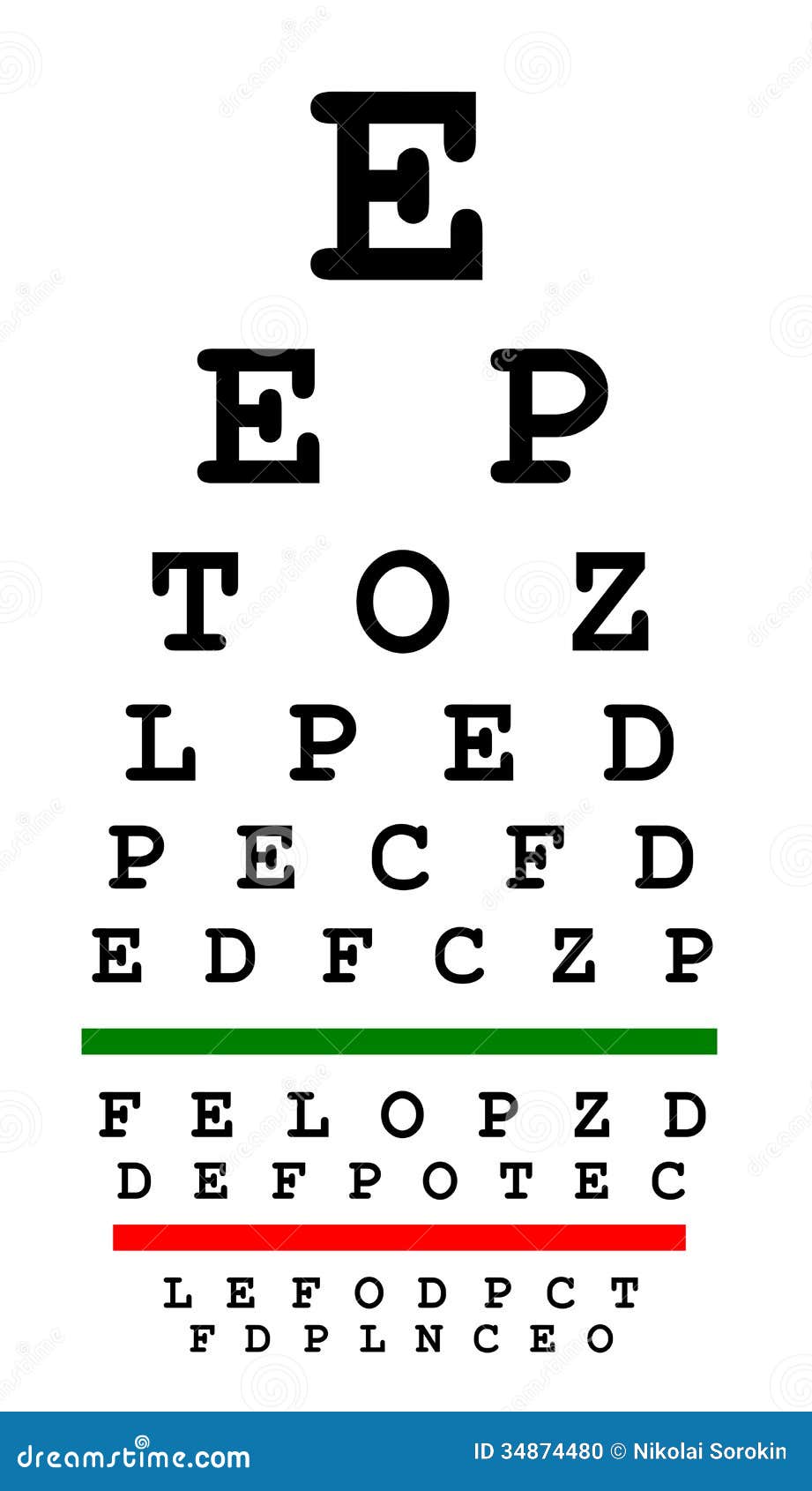 Eyesight Test Chart Stock Photo - Image: 34874480
