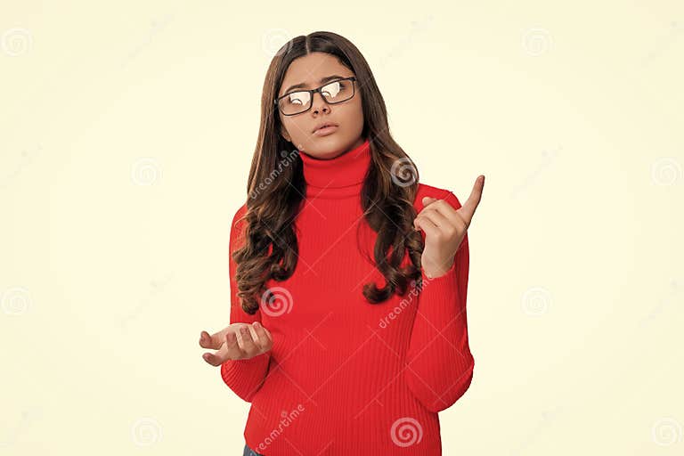 Eyewear To See Better Pondering Teen Girl Having Bad Eyesight