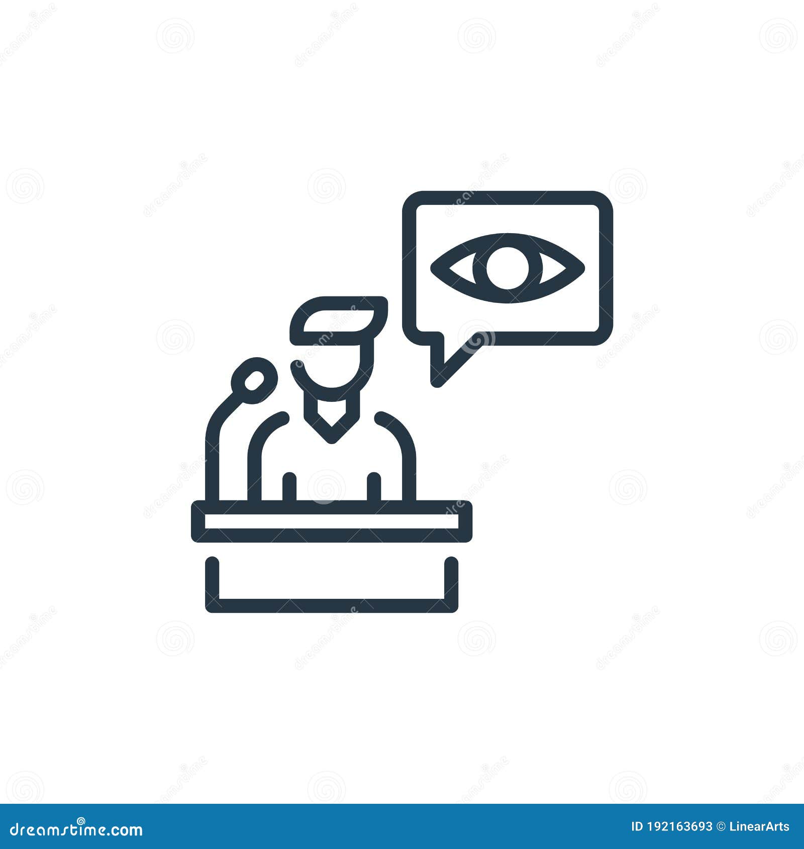 Eyewitness Icon Vector from Law and Justice Concept. Thin Line ...