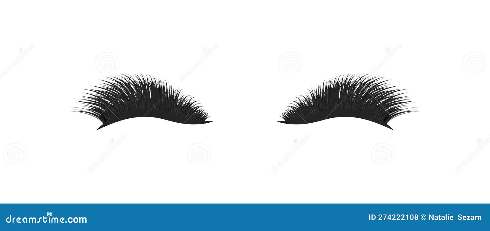 Eylashes Vector Illustration. Extra Full False Lashes with 3d Effect ...