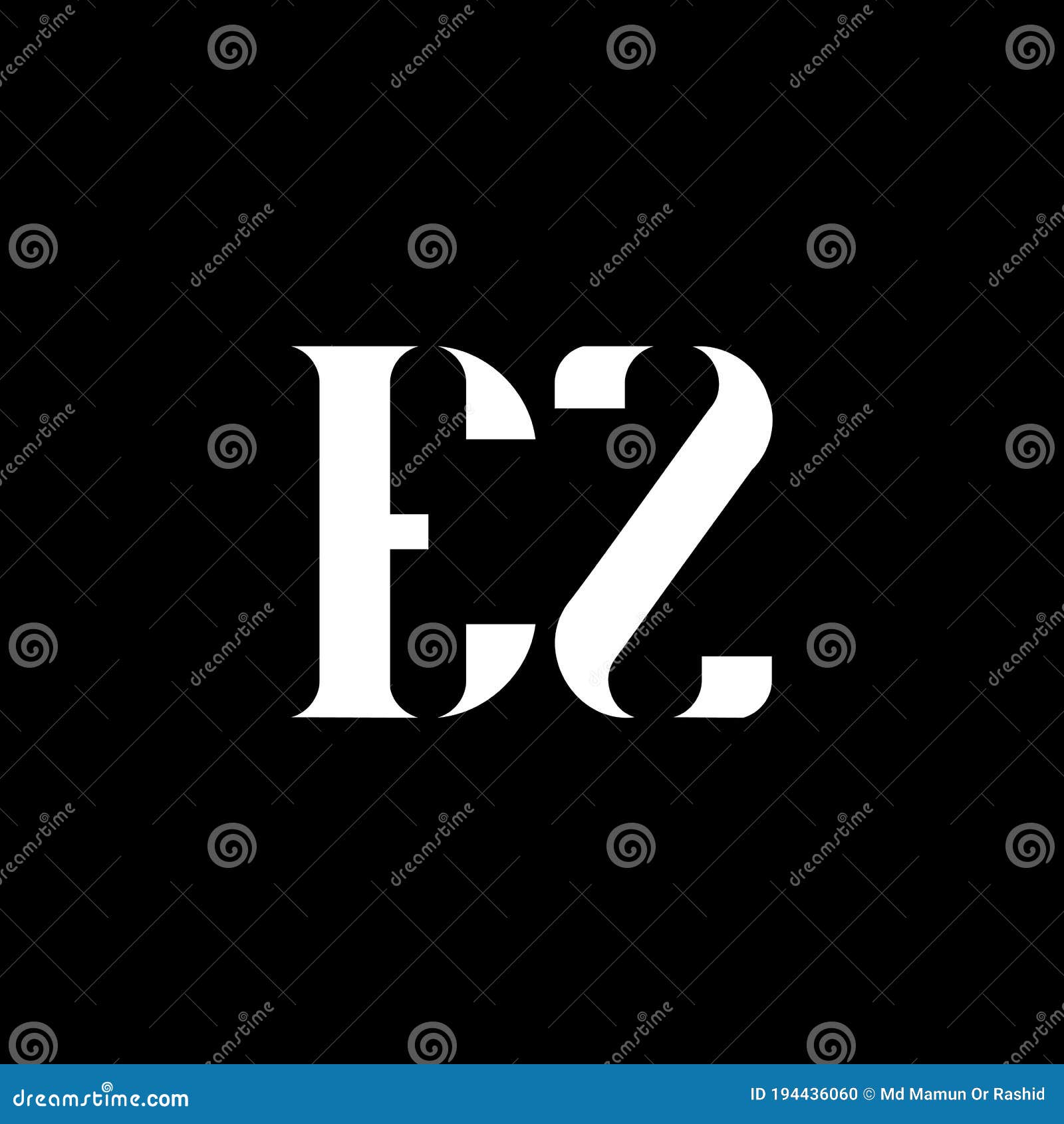 EZ E Z Letter Logo Design. Initial Letter EZ Uppercase Monogram Logo ...