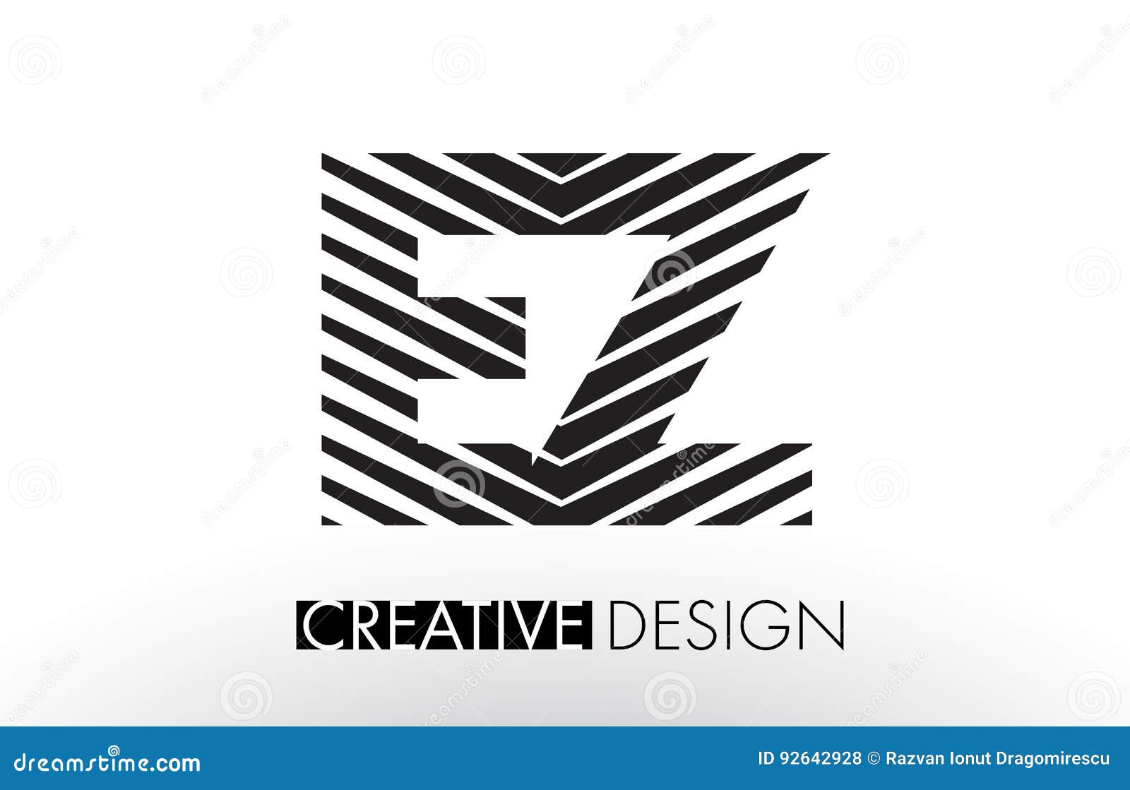 EZ E Z Lines Letter Design with Creative Elegant Zebra Stock Vector ...
