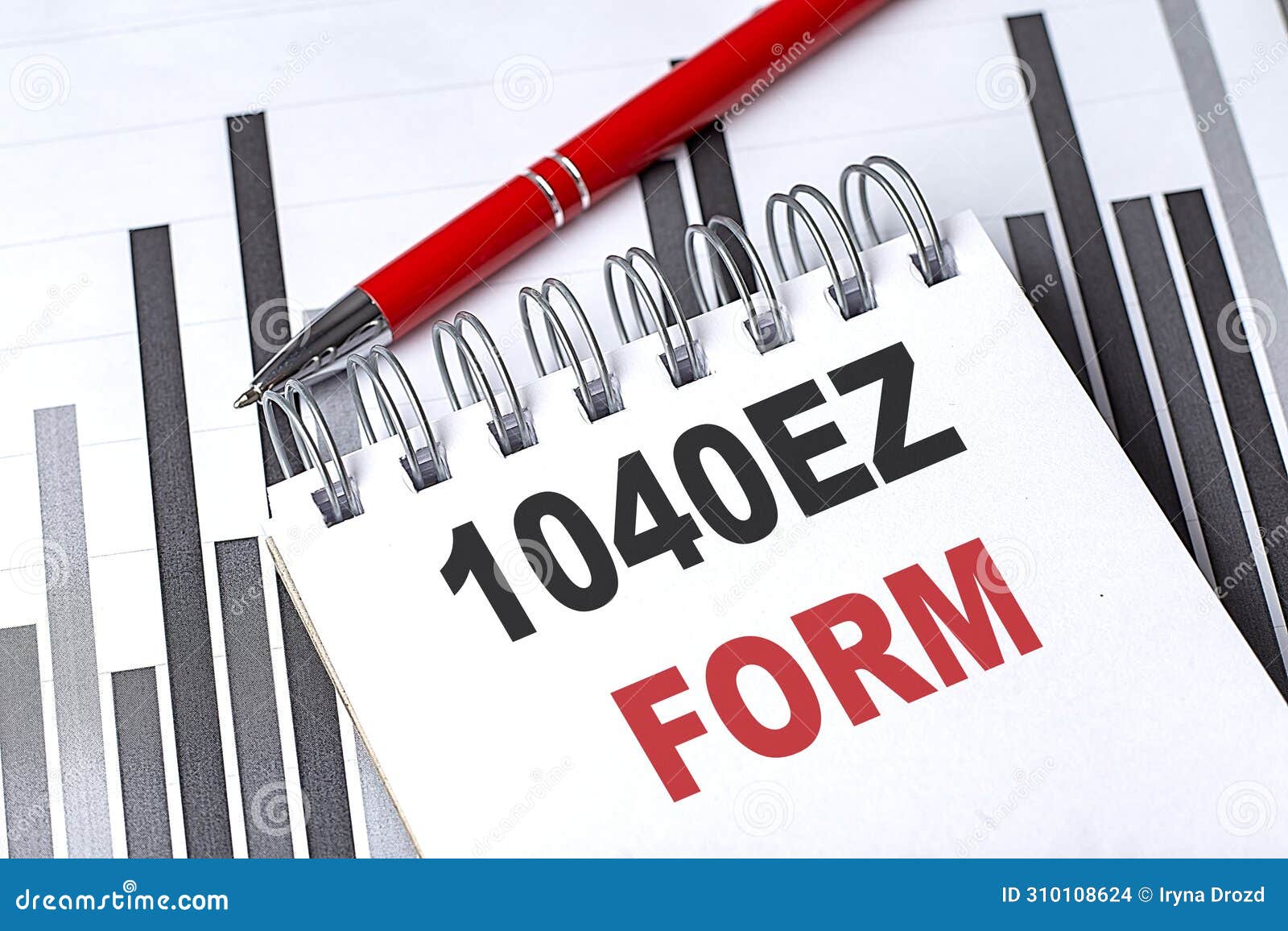 1040 EZ FORM Text Written on Notebook with Pen on Chart Stock Photo ...