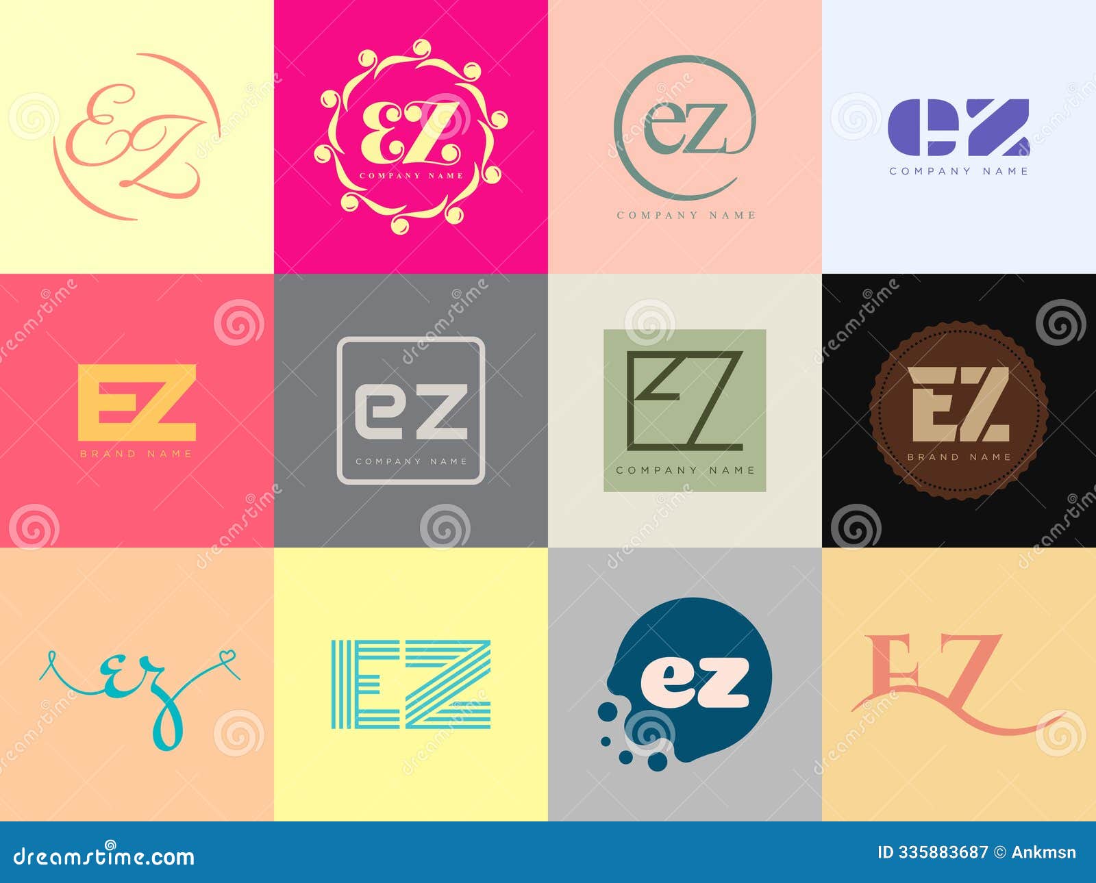 EZ Logo Company Template. Letter E and Z Logotype Stock Illustration ...