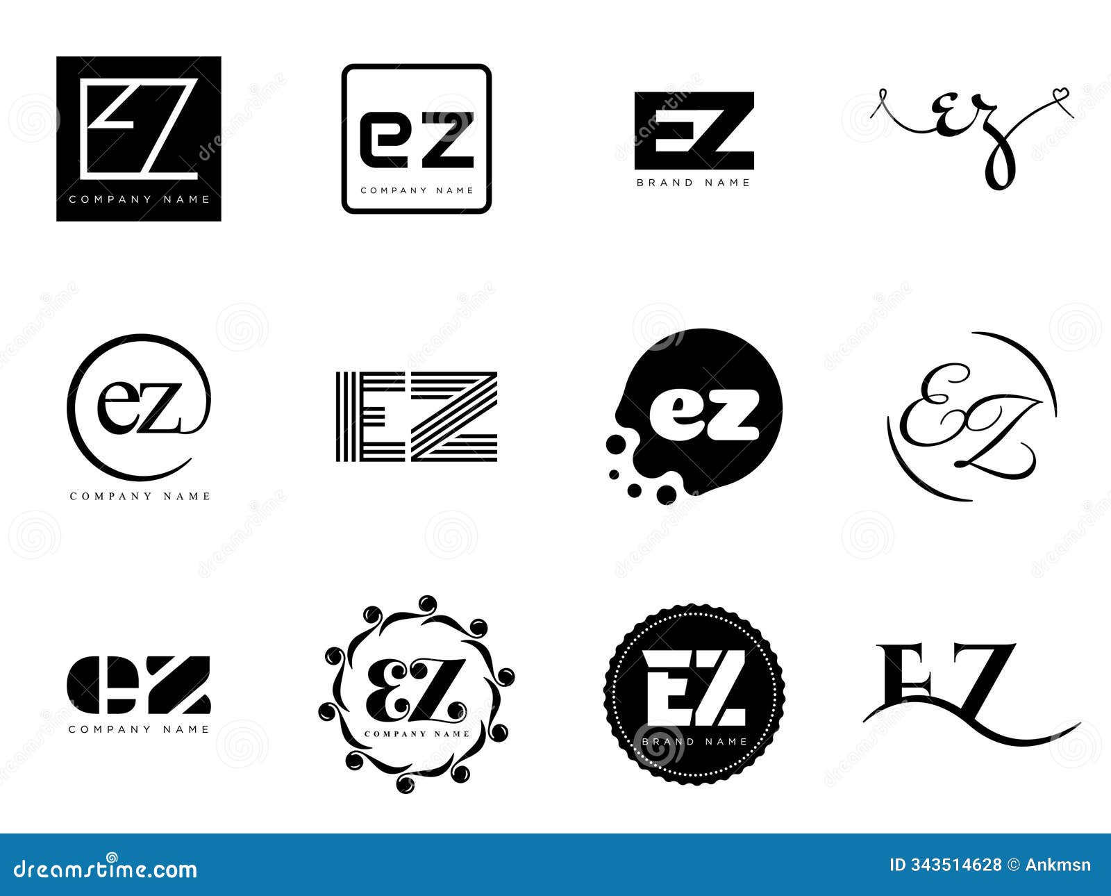 EZ Logo Company Template. Letter E and Z Logotype Stock Vector ...