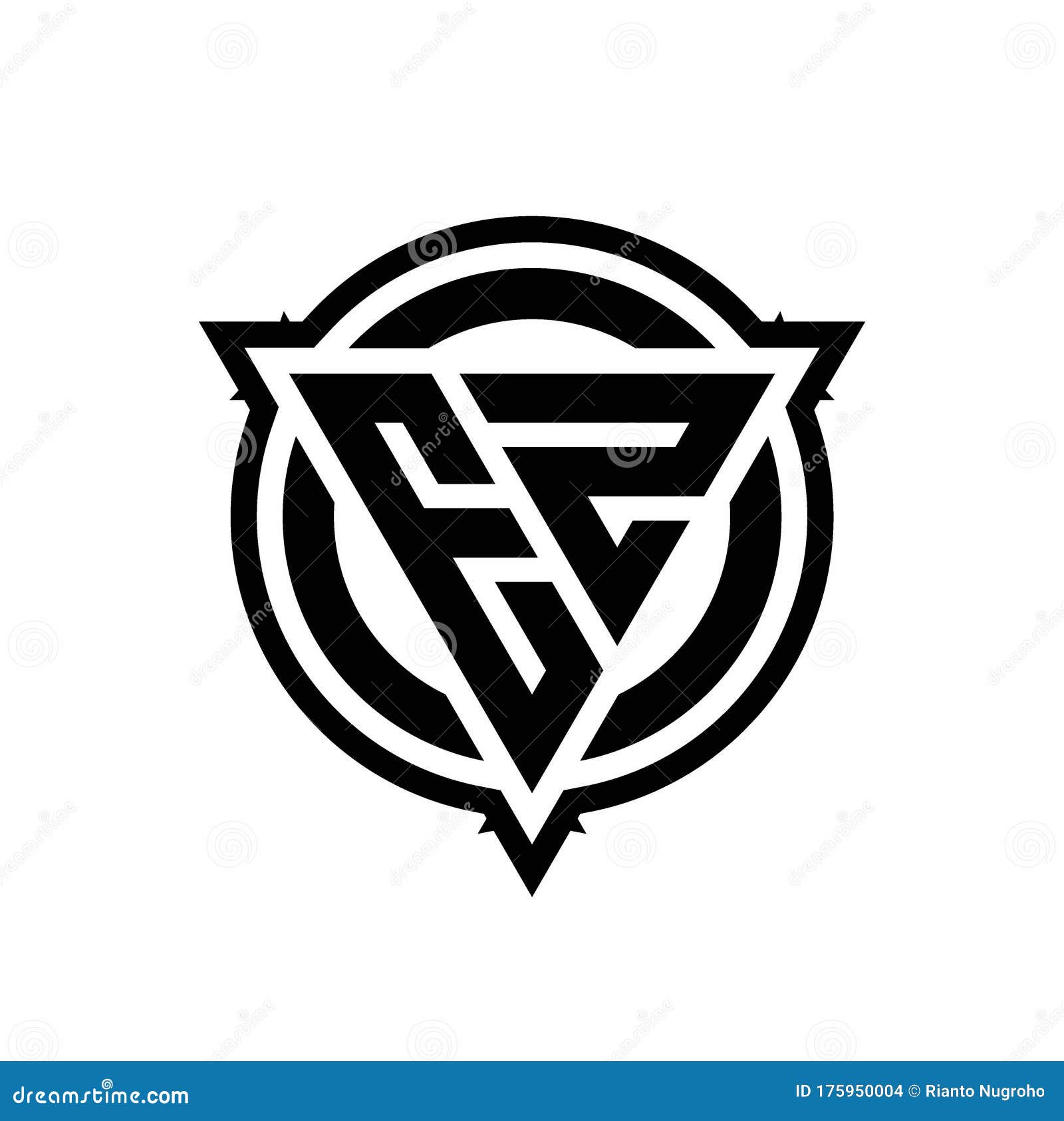 EZ Logo with Triangle Shape and Circle with Outline Rounded Design ...