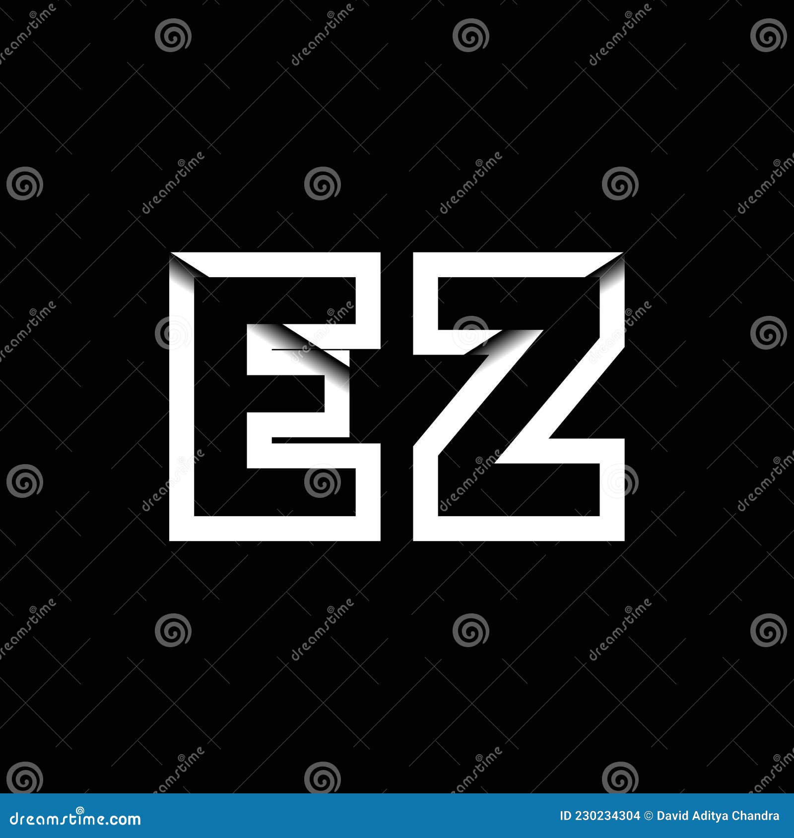 EZ Monogram Envelope Shape Style Stock Vector - Illustration of brand ...