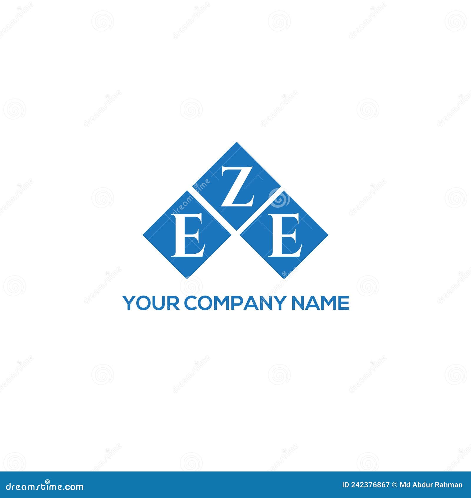 EZE Letter Logo Design on White Background. EZE Creative Initials ...