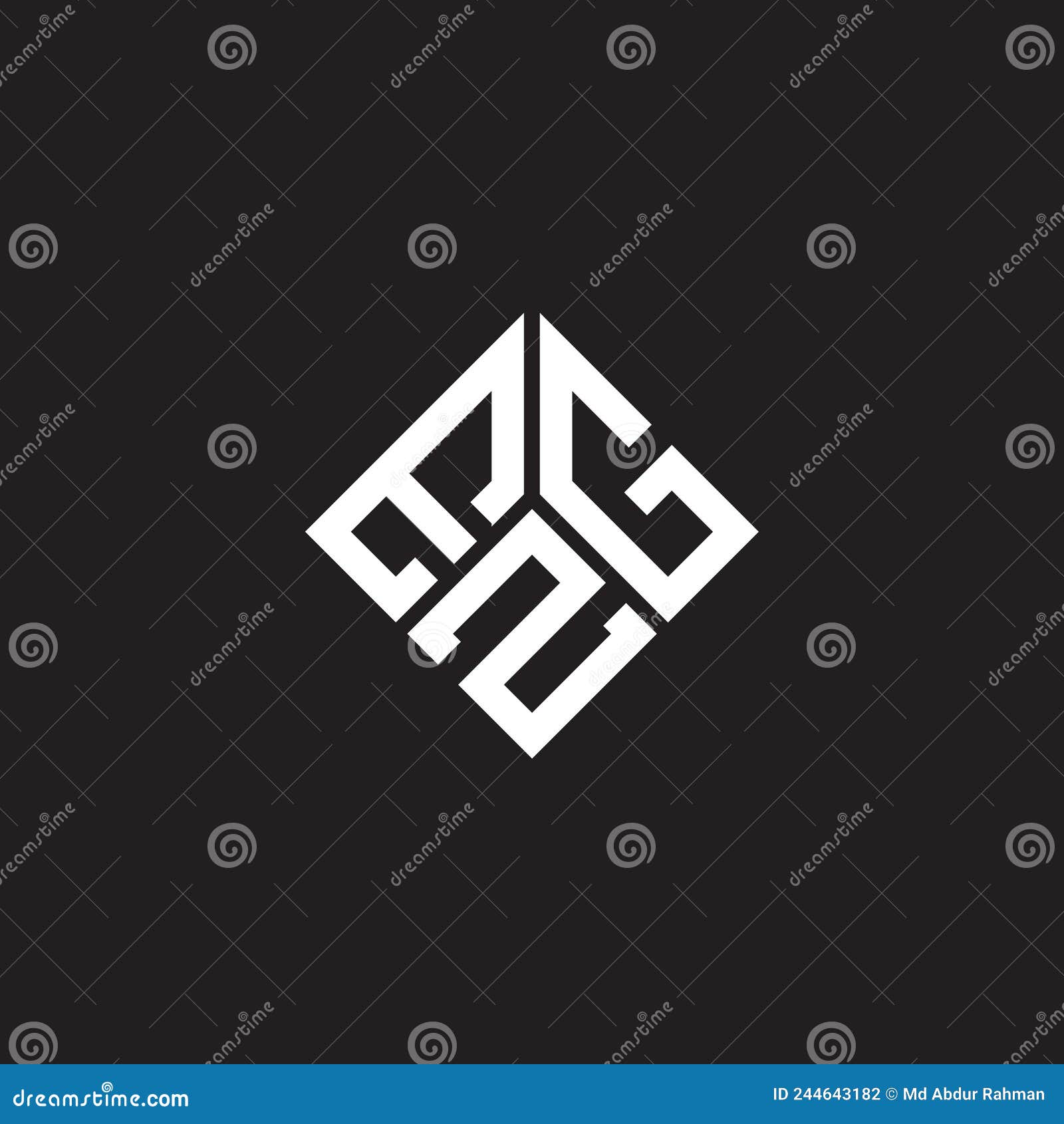 EZG Letter Logo Design On Black Background. EZG Creative Initials ...