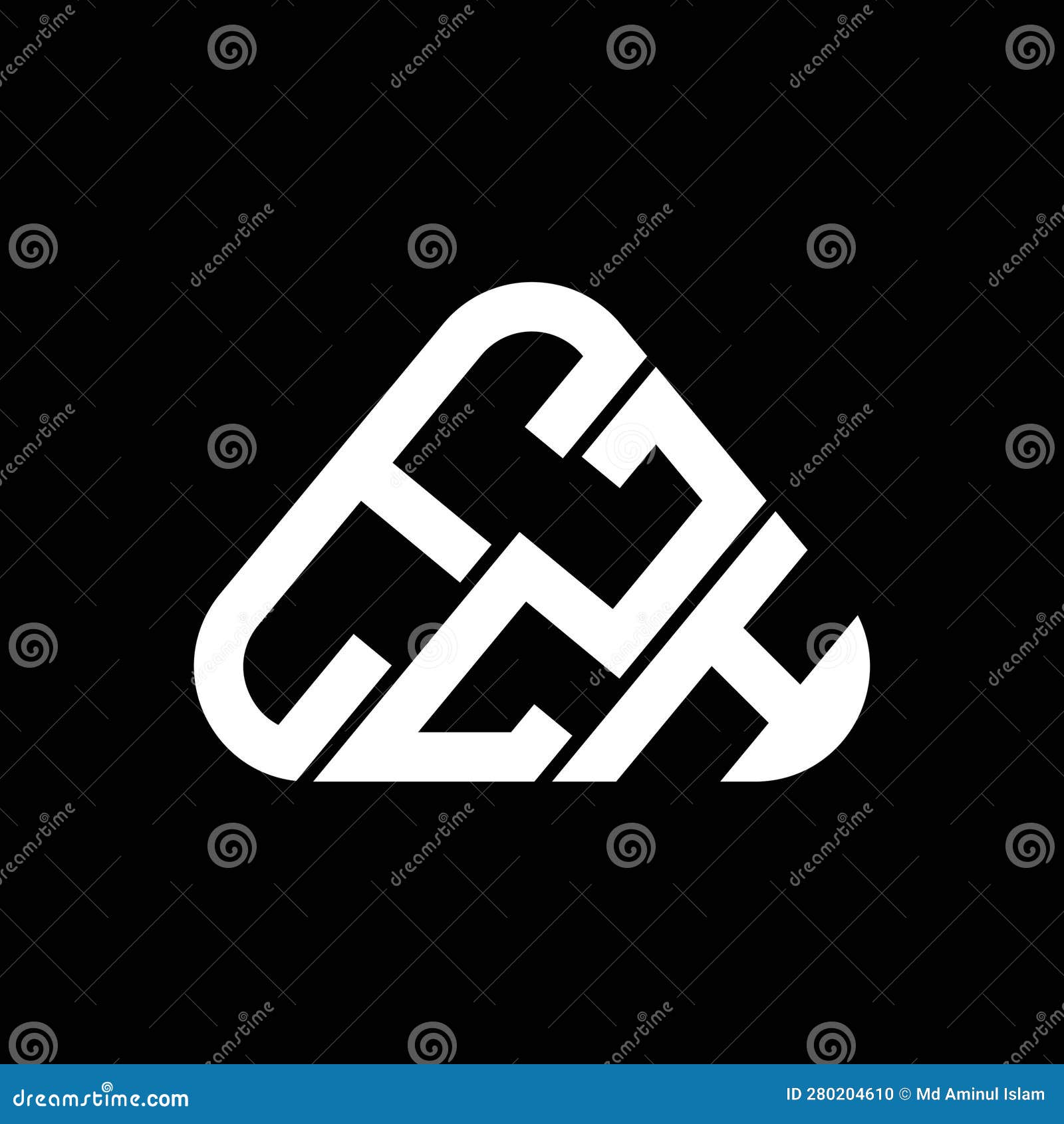 EZH Letter Logo Creative Design with Vector Graphic, EZH Stock Vector ...