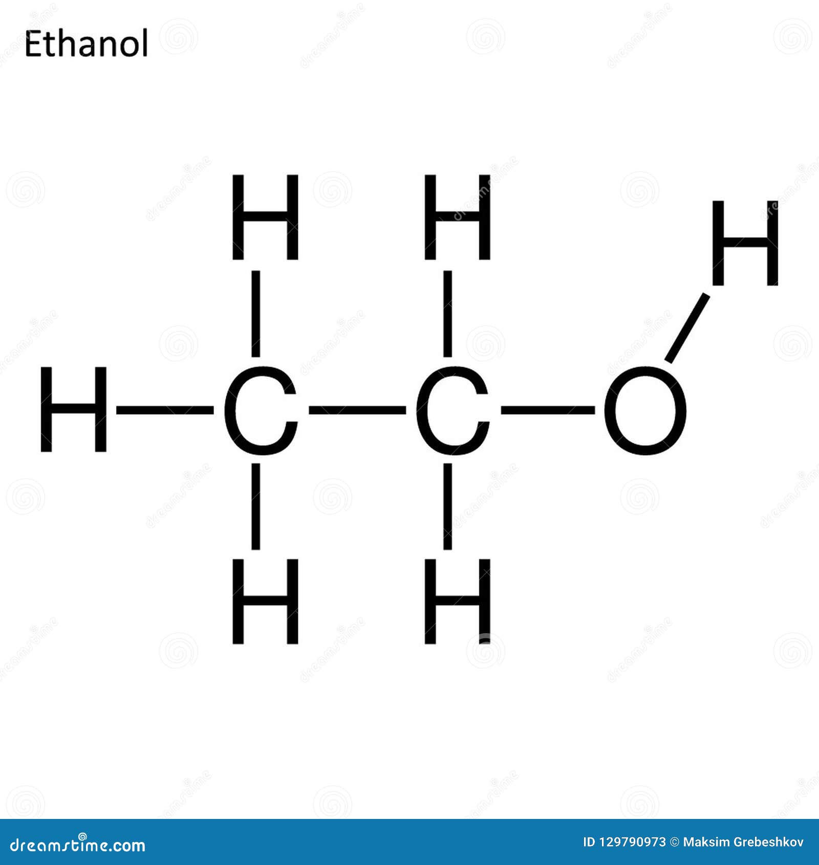 Fórmula Esqueletal Do álcool Etílico Ilustração Stock - Ilustração de ...