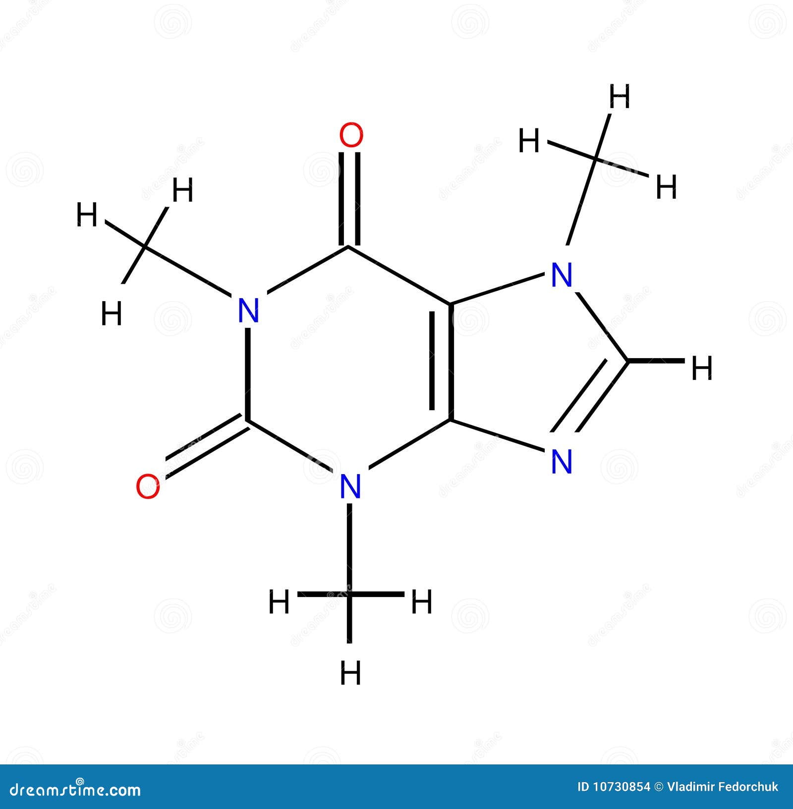 Fórmula Estructural Del Cafeína Stock de ilustración - Ilustración de ...