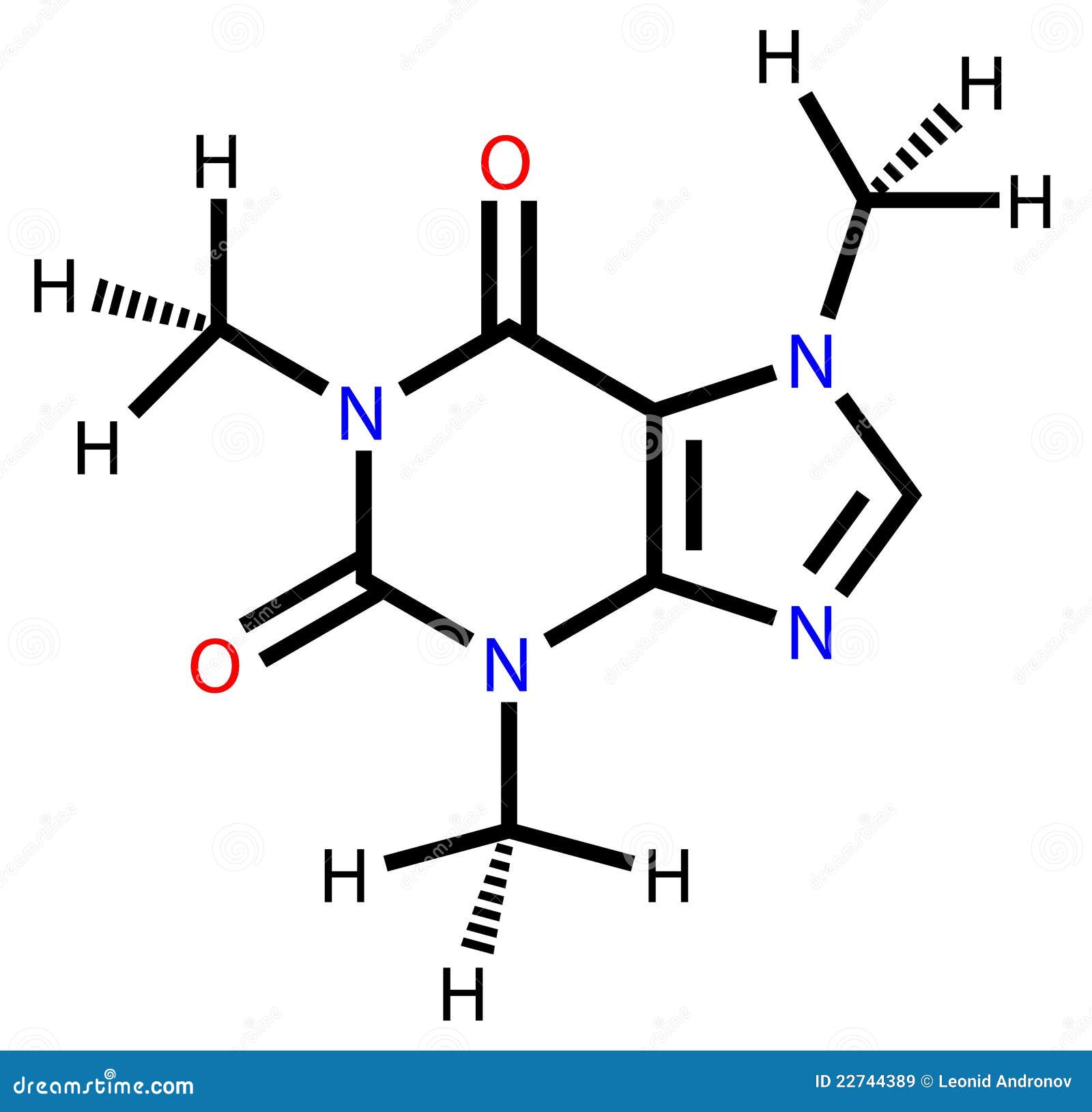 Fórmula Estructural Del Cafeína Ilustración del Vector - Ilustración de ...