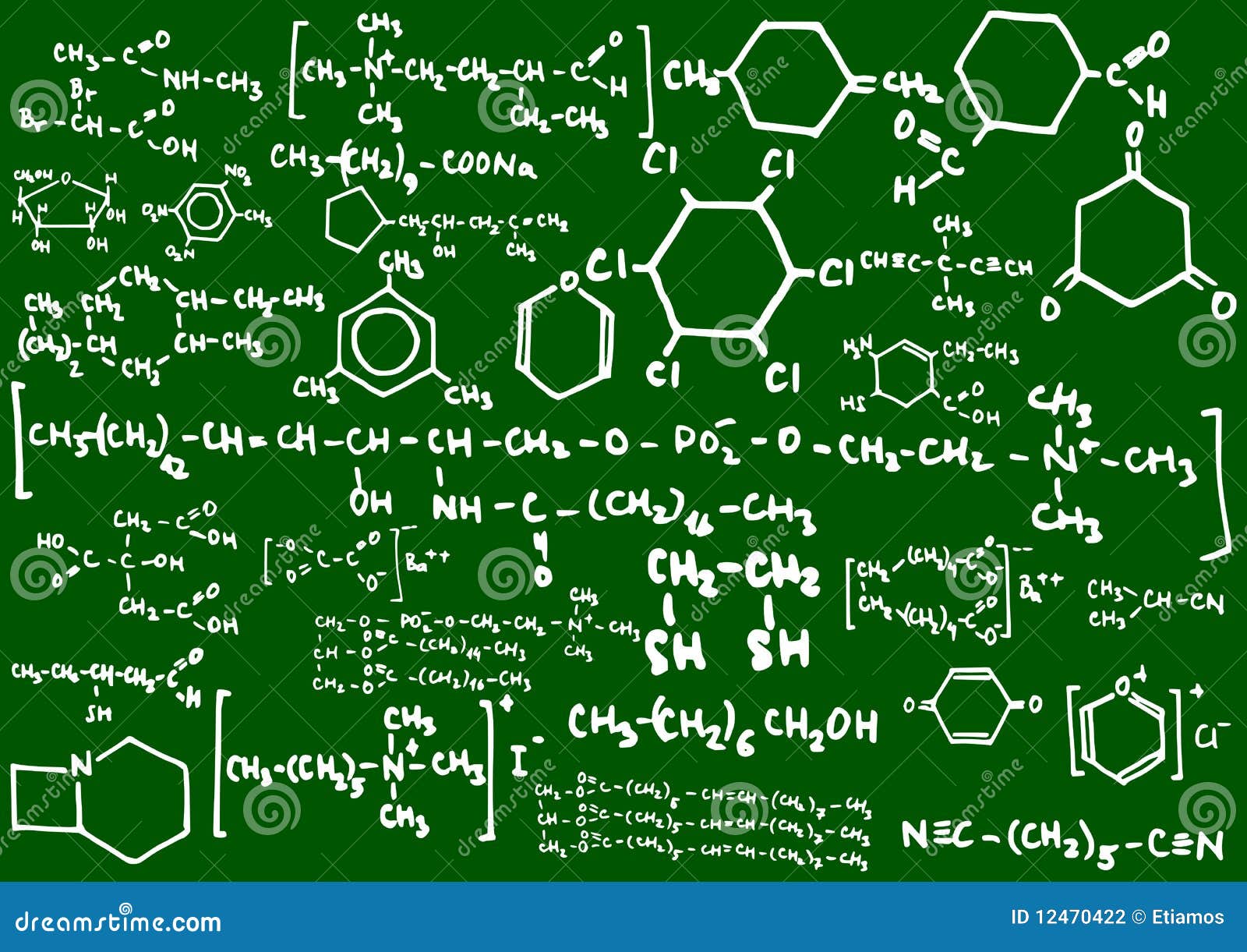 Fórmula química ilustración del vector. Ilustración de pizarra - 12470422