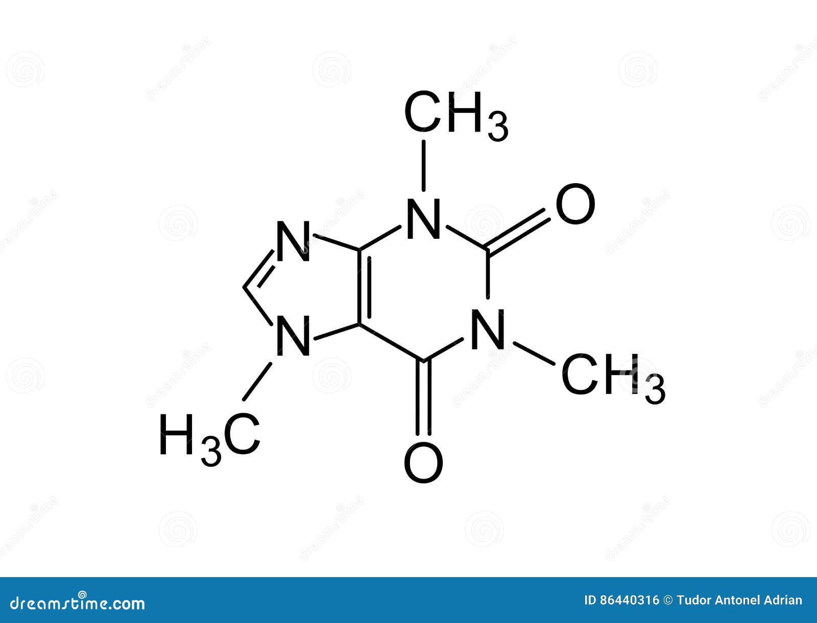 Fórmula química da cafeína ilustração stock. Ilustração de elementos ...