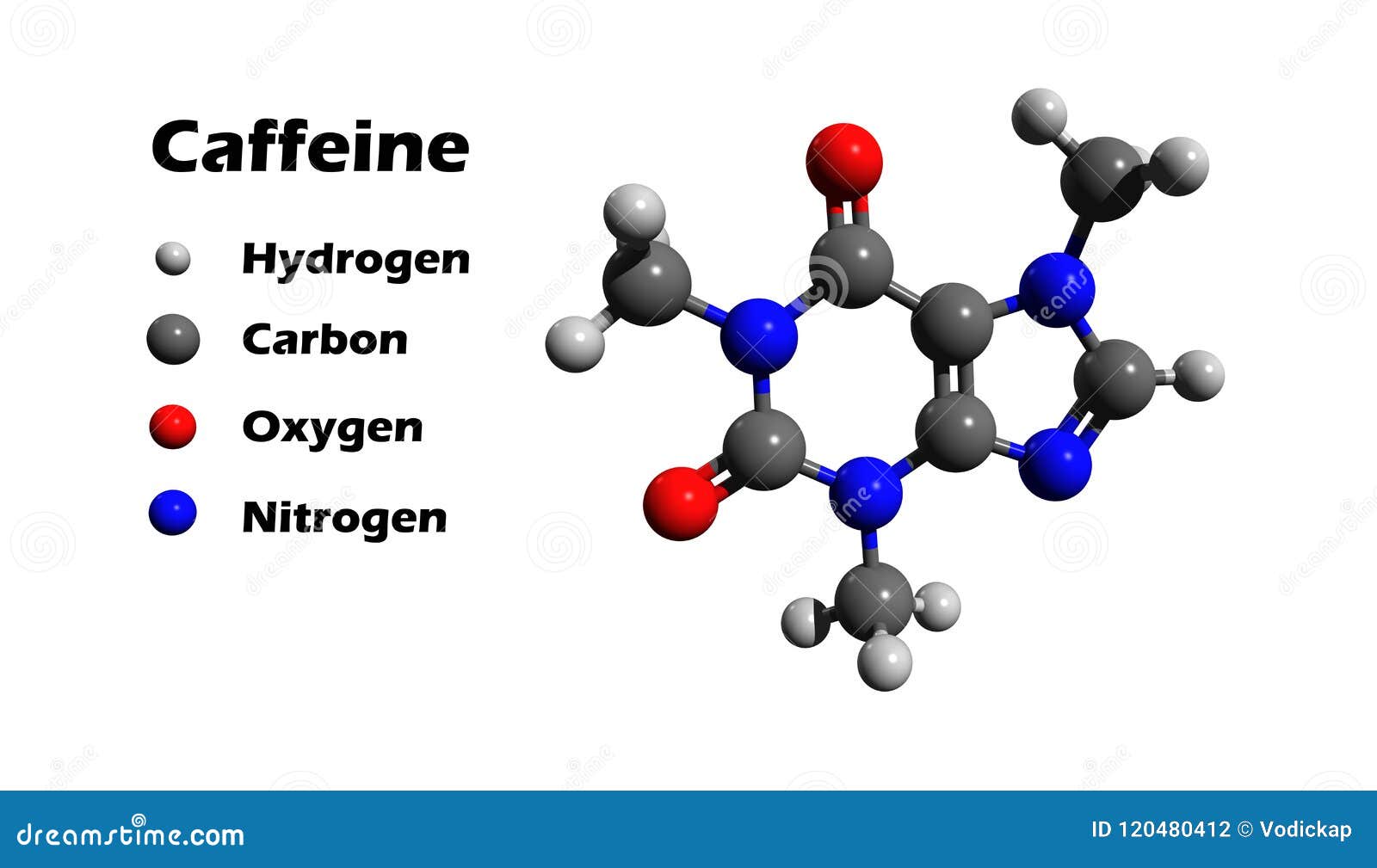 Fórmula Química Da Cafeína 3D Ilustração Stock - Ilustração de nervoso ...