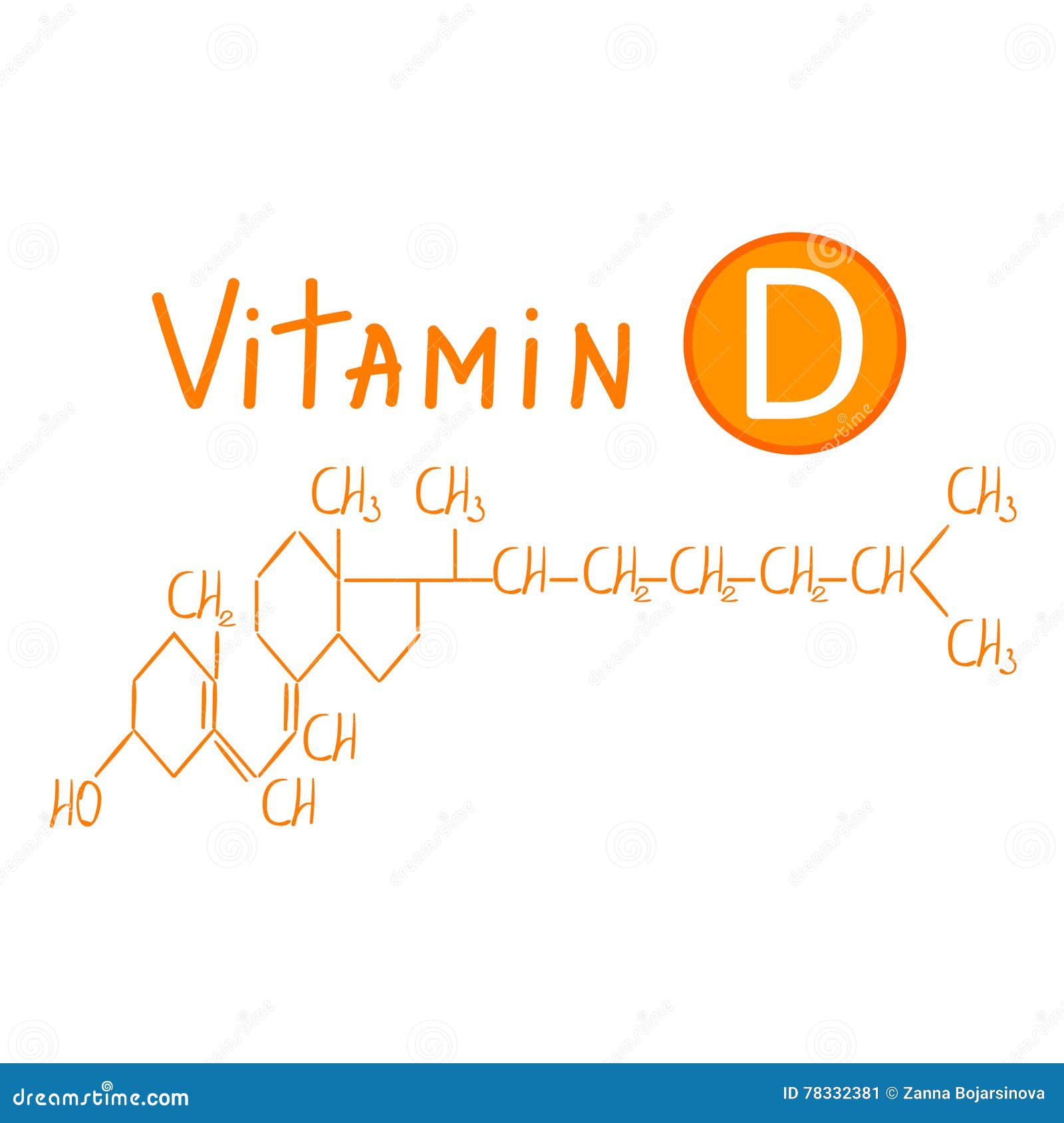 Fórmula Química Da Vitamina D Ilustração do Vetor - Ilustração de ...
