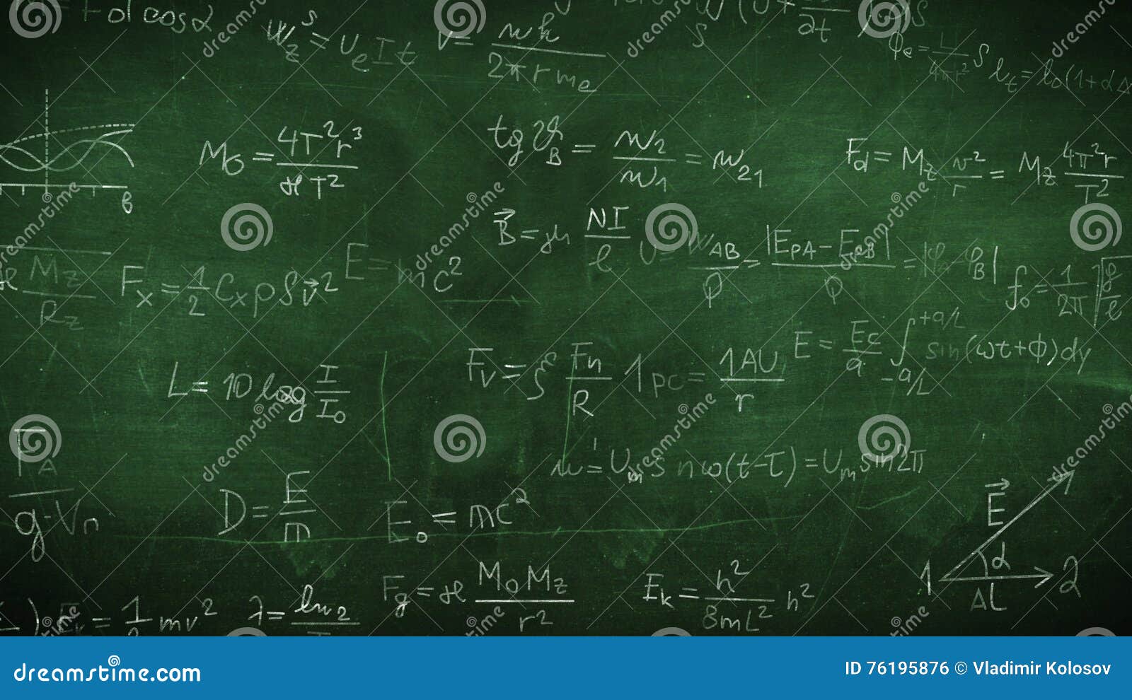 Fórmulas físicas y dibujos stock de ilustración. Ilustración de tiza ...