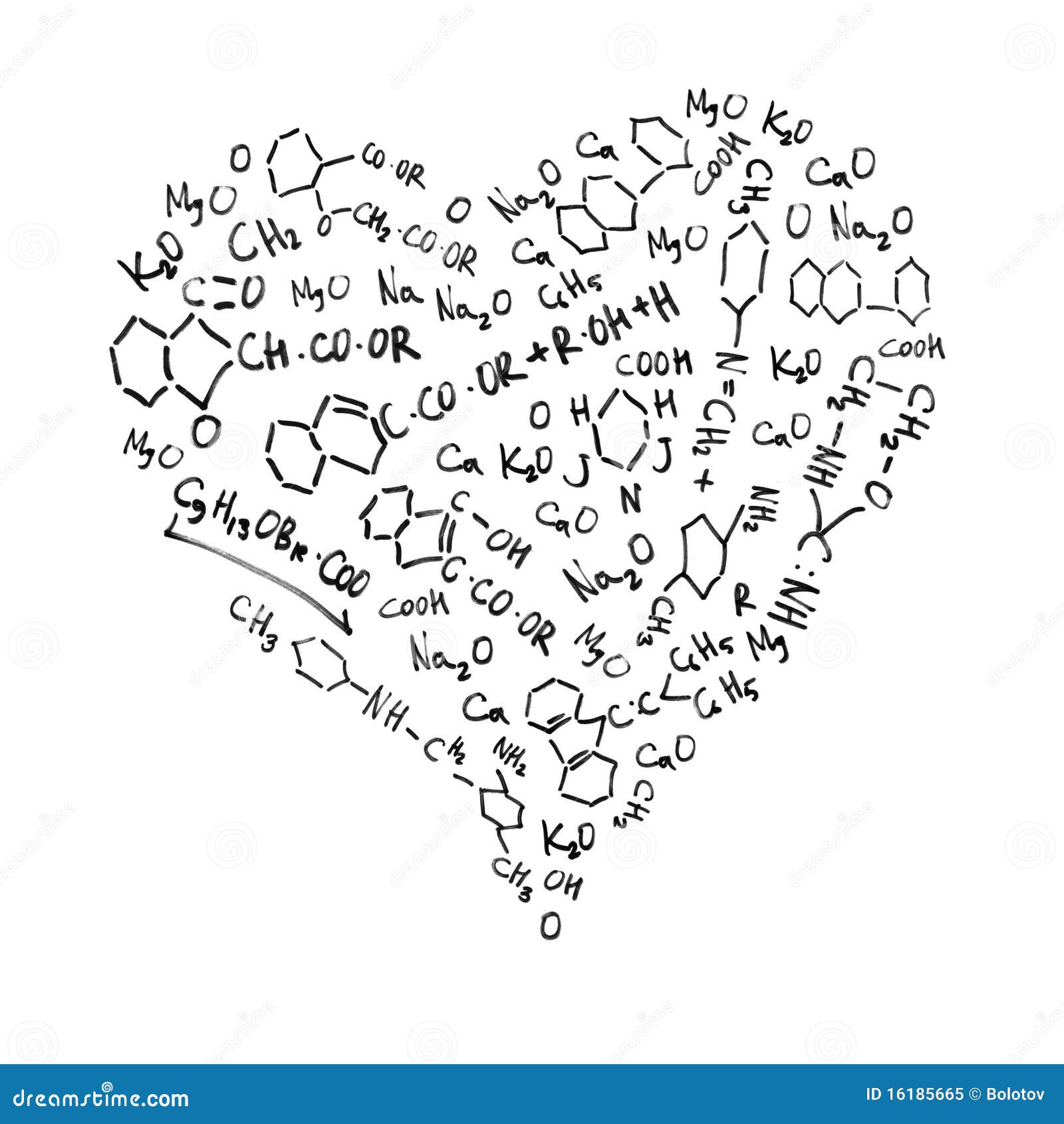 Fórmulas Químicas En Forma De Corazón. Stock de ilustración ...