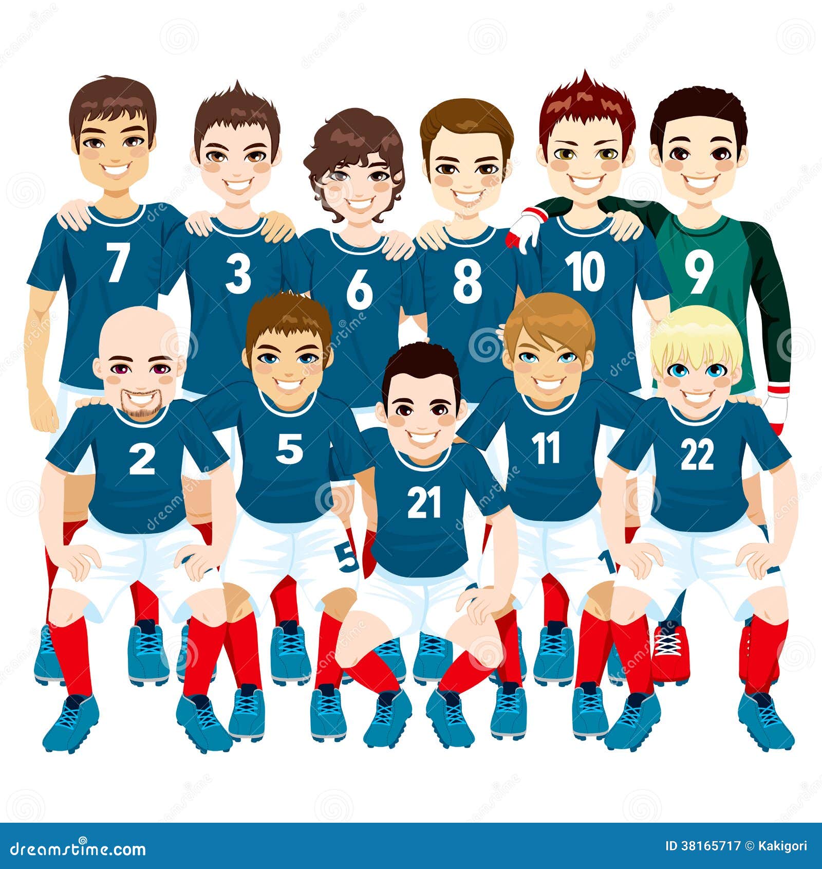 Fútbol azul Team Players ilustración del vector. Ilustración de ...