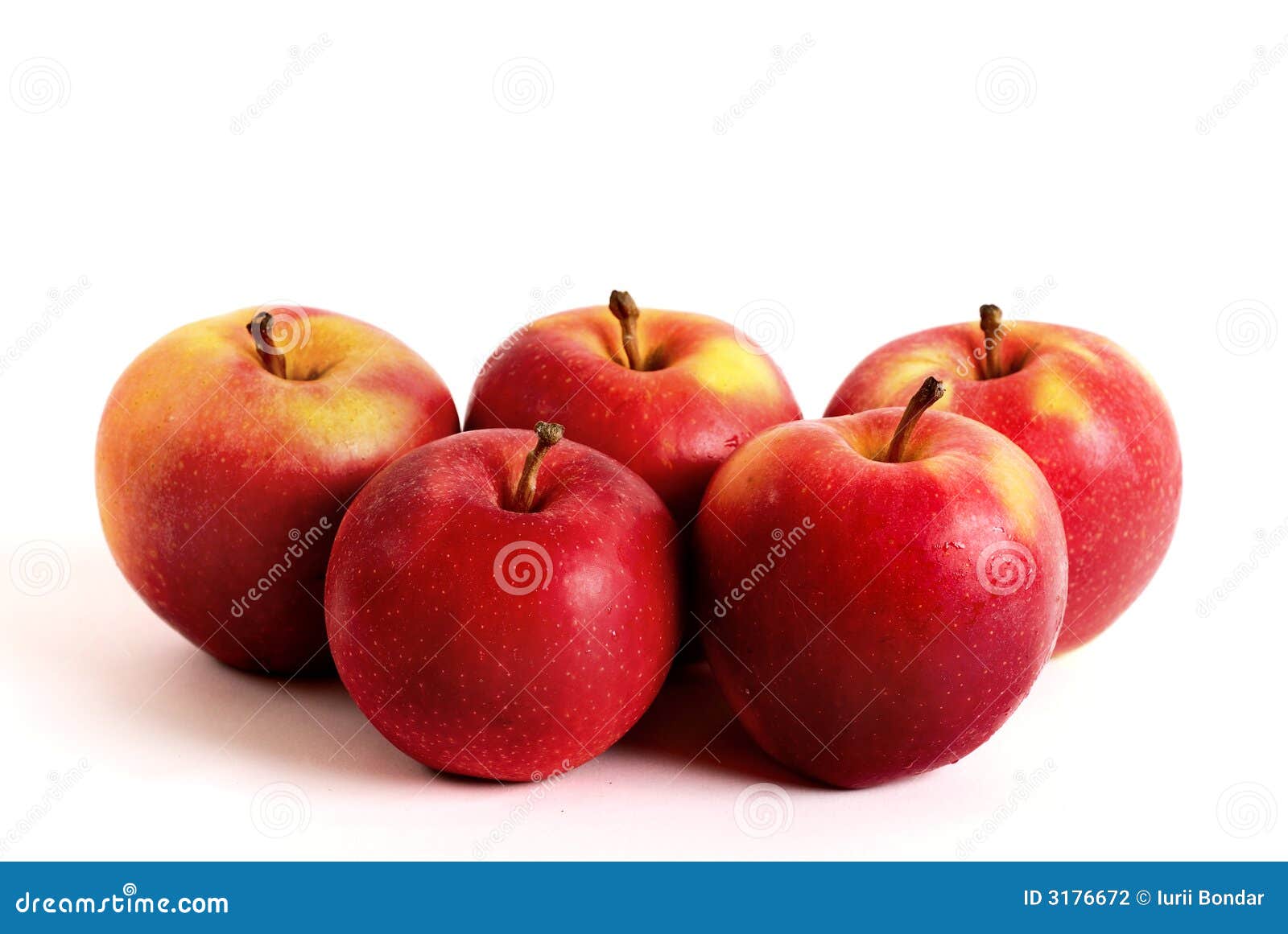 Fünf Äpfel stockfoto. Bild von getreide, ernte, frucht - 3176672